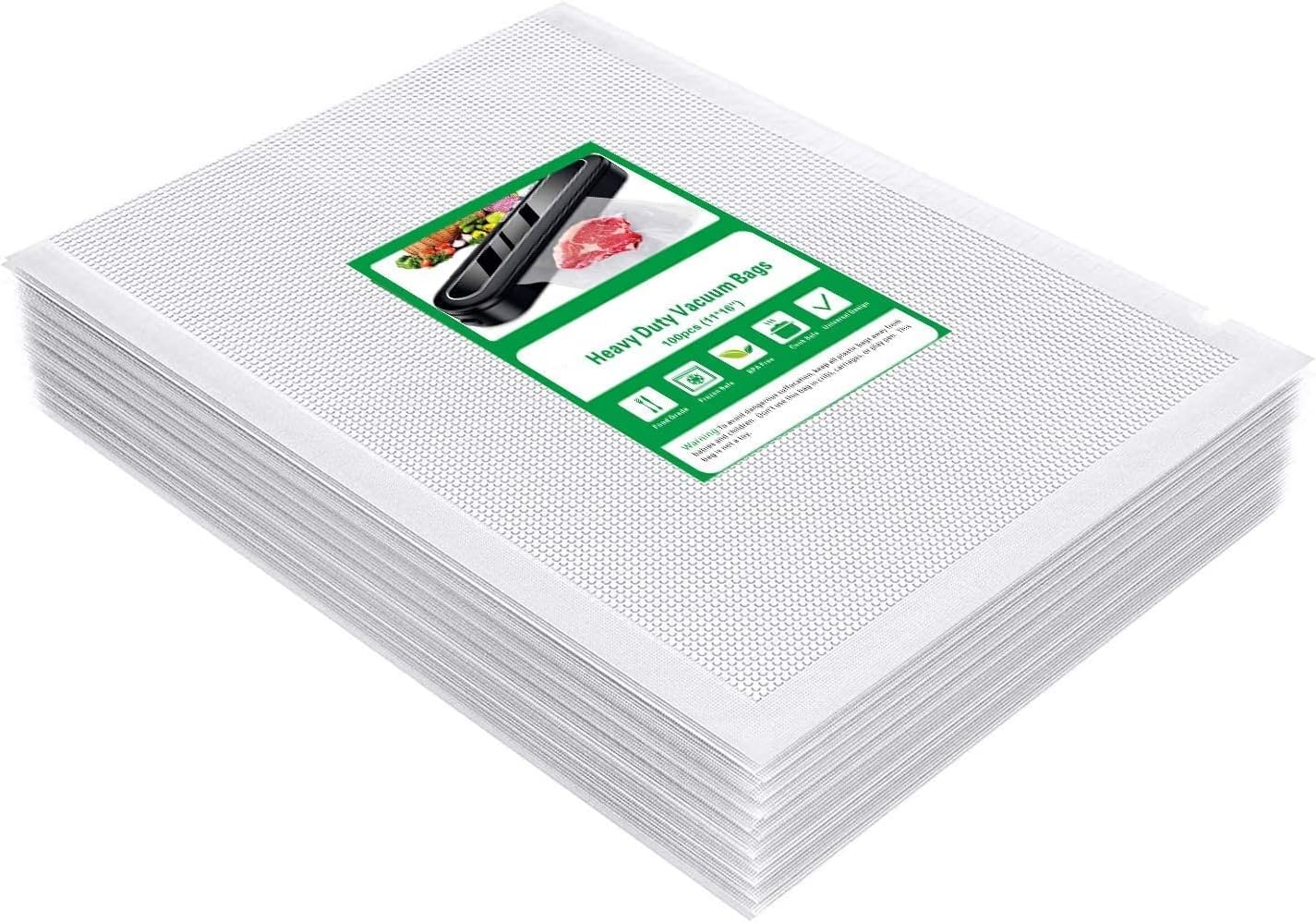 LATERN 100Pcs Vacuum Food Sealer Bags, 20cm x 30cm Thicken Textured ...