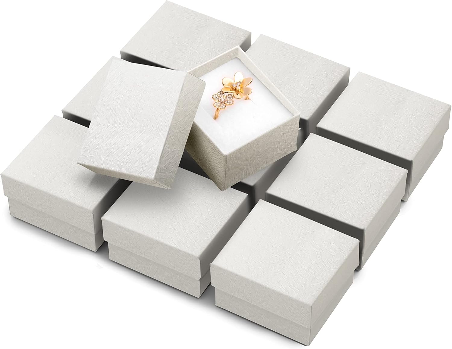 Prestige & Fancy White Jewelry Gift Boxes 50 Pack,2 x 1.75 x 1.12 inch ...