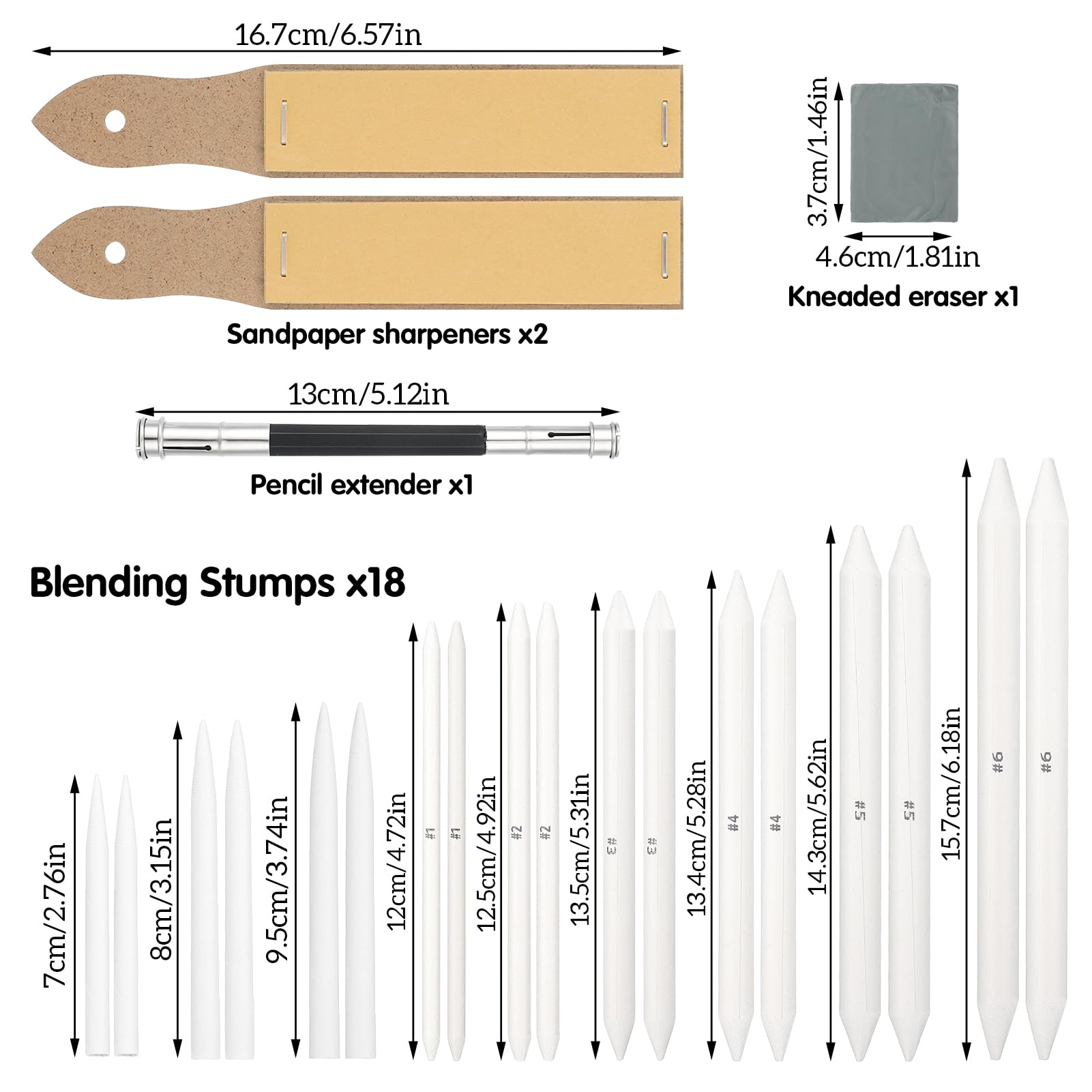 KroY PecoeD 44PCS Art Blenders Set, Blending Stumps and Tortillions Set ...
