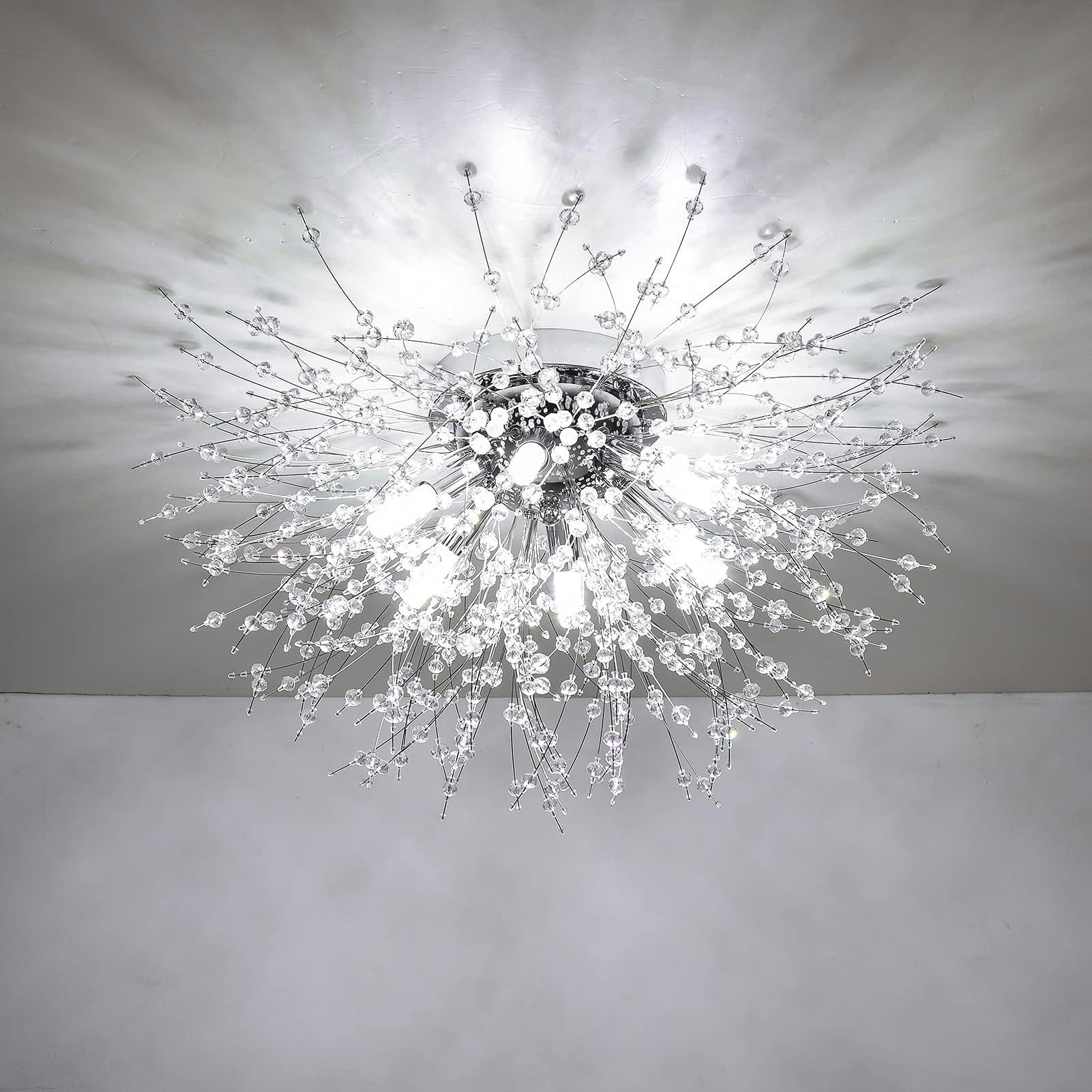 HMVPL Crystal Flush Mount Ceiling Light, Sputnik Firework Modern Light ...
