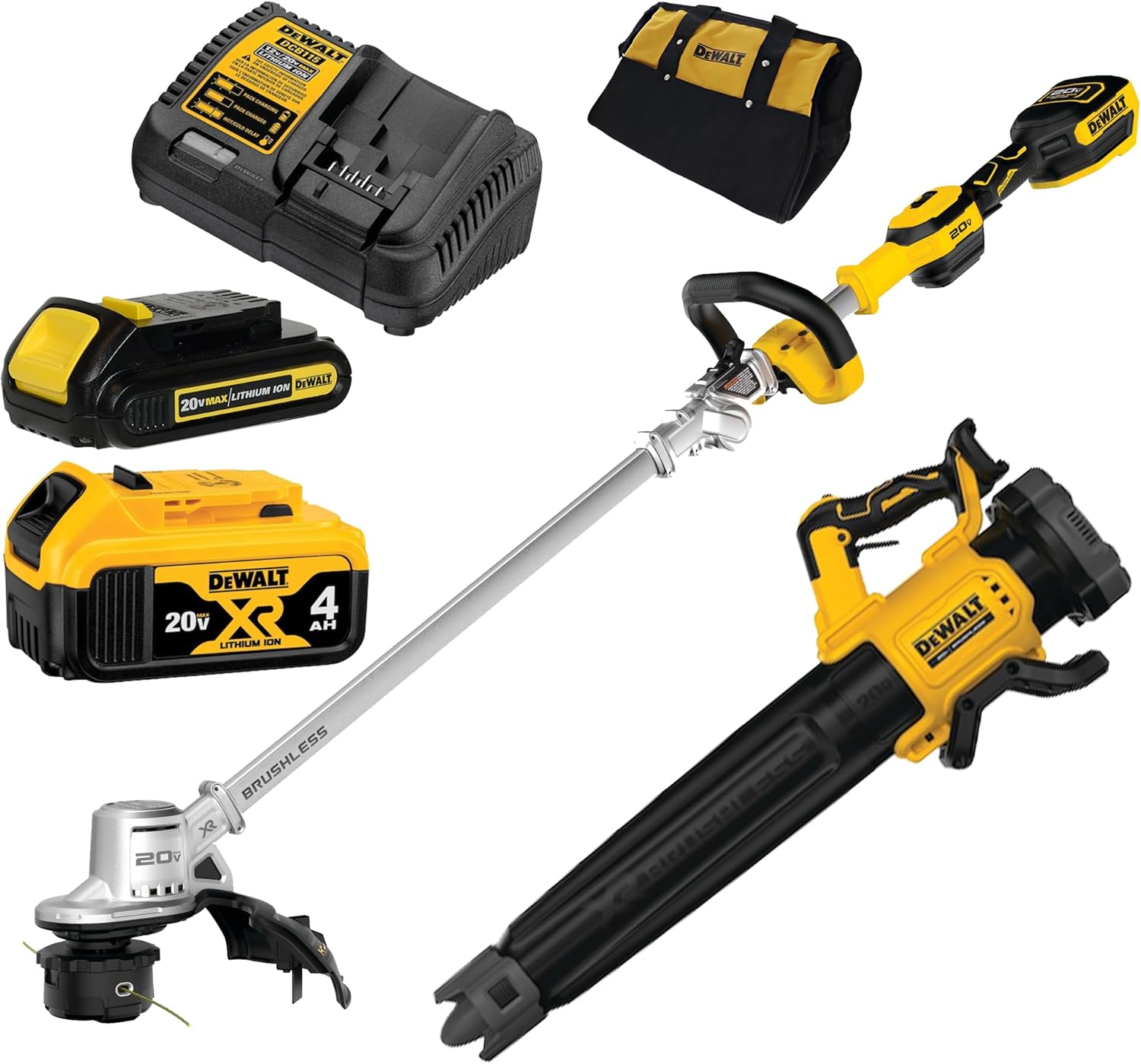 DEWALT Tool Combo, Kit Included DCST922 String Trimmer, DCBL722 ...