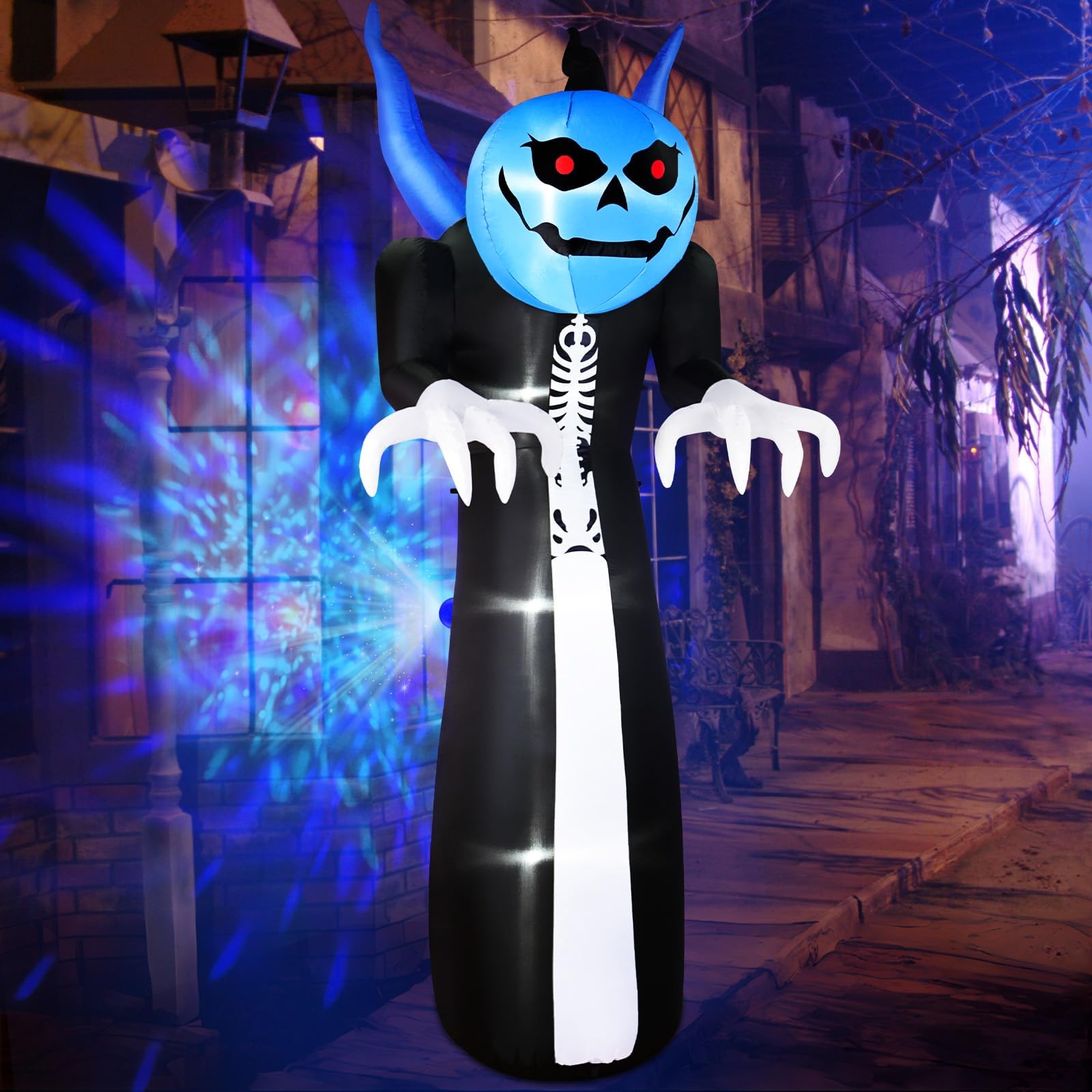 Amazon.com: Gemmy Giant Halloween Inflatable Jack O' Lantern Reaper ...