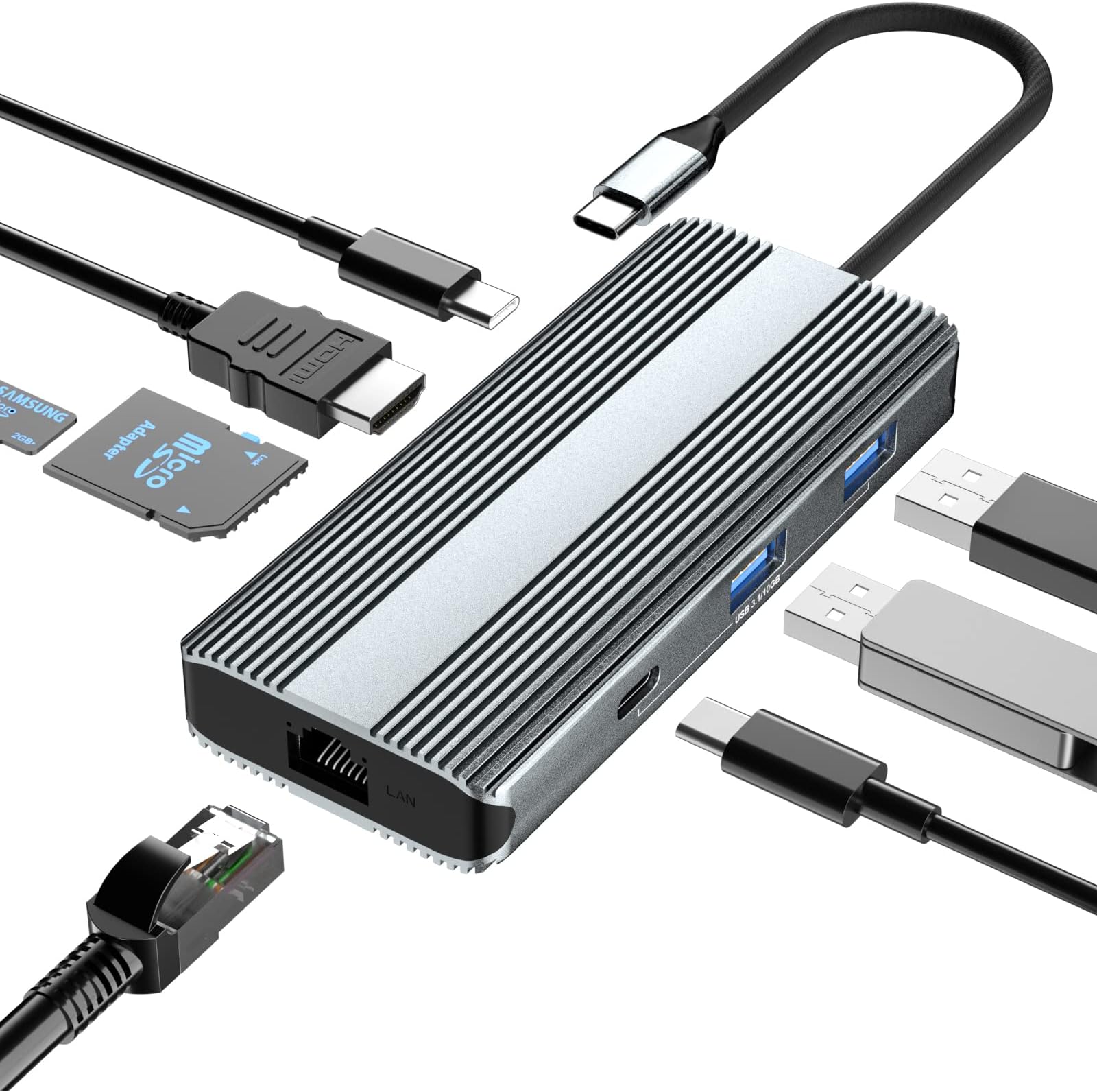 Anker Prime Ladegerät, 200W 6 Anschlüsse GaN Ladestation, USB-C PD ...