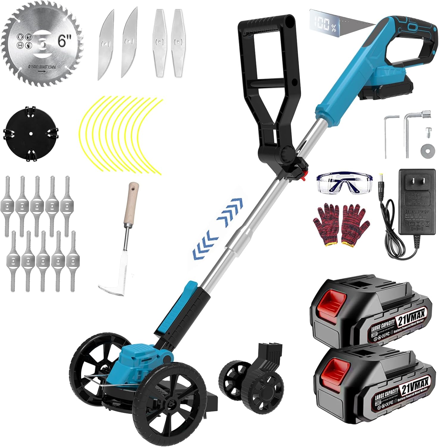 Amazon.com: Cordless Weed Wacker Eater Electric Grass Trimmer Battery ...