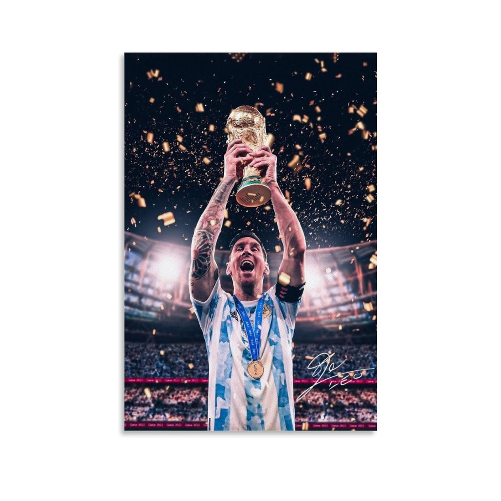 Amazon.com: LINXIANG 2022 Qatar World Cup Lionel Messi Poster Winning ...