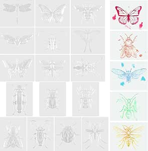 Amazon.com: Feifeiya 16 Pcs Insects Rubbing Plates Insects Butterfly ...