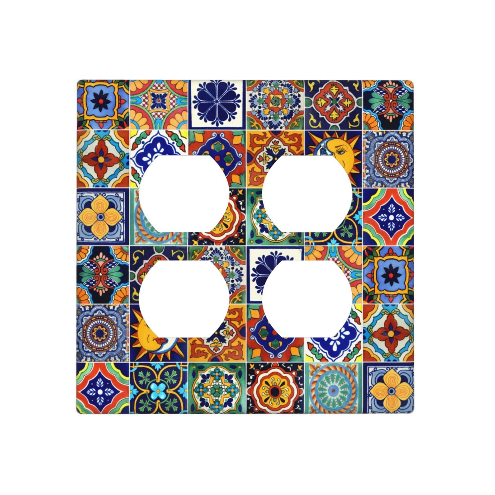 Talavera Mexican Tiles Quad Outlet Cover Wall Plates Decorate Outlet ...