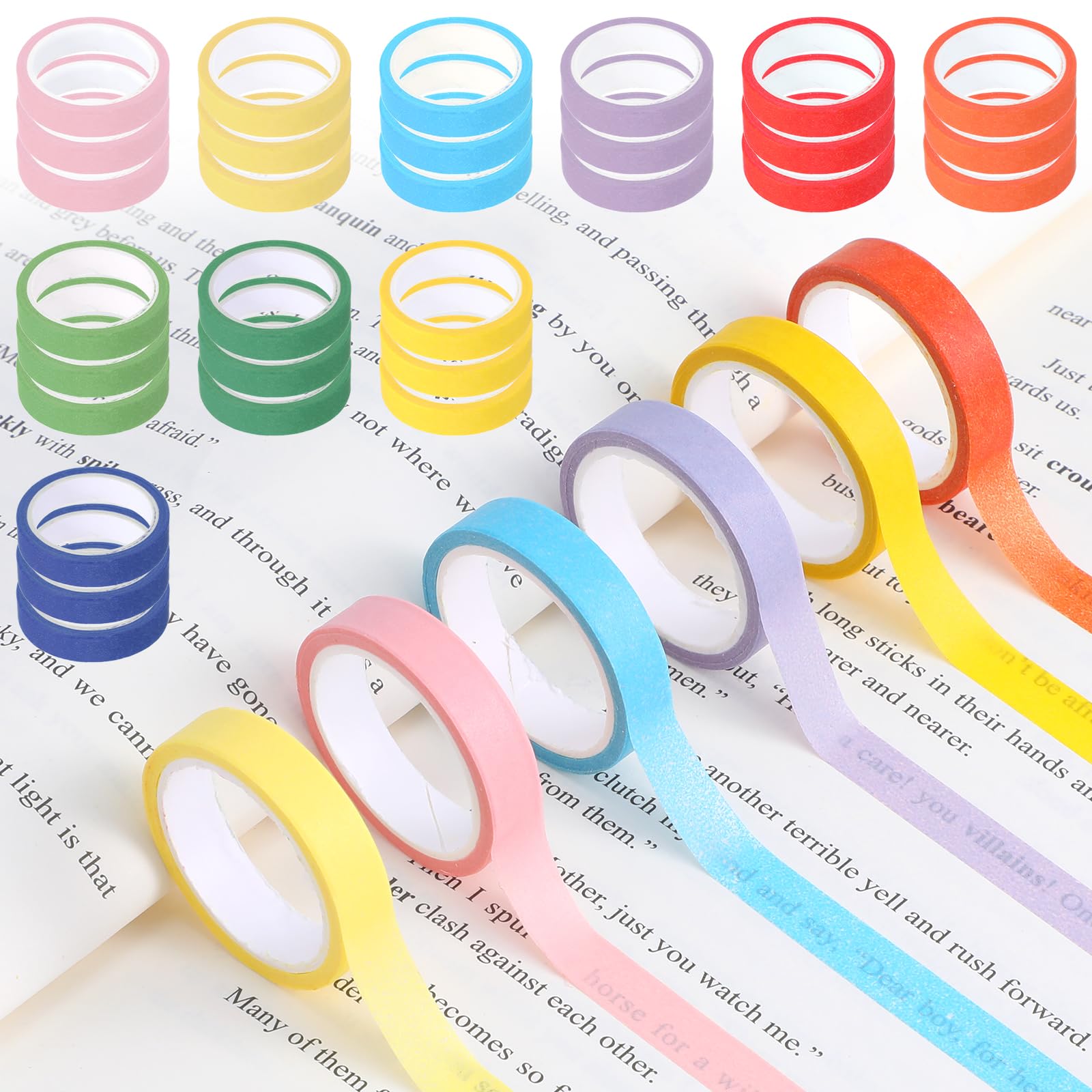 Amazon.com: Ubamdom 30 Rolls Highlighter Tape, Colored Transparent Book ...