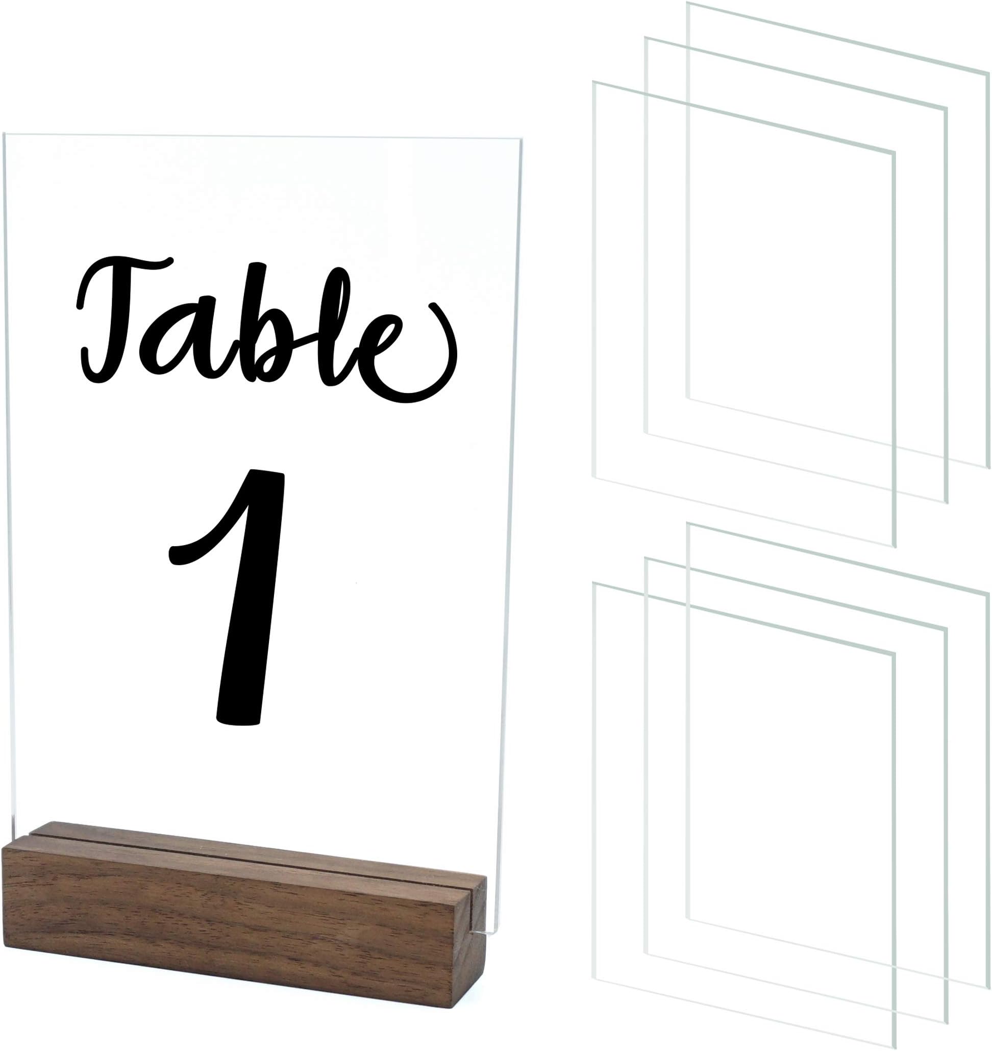 Amazon.com: 10 Pack Clear Acrylic Sign for Table Numbers, 5x7 Inch ...