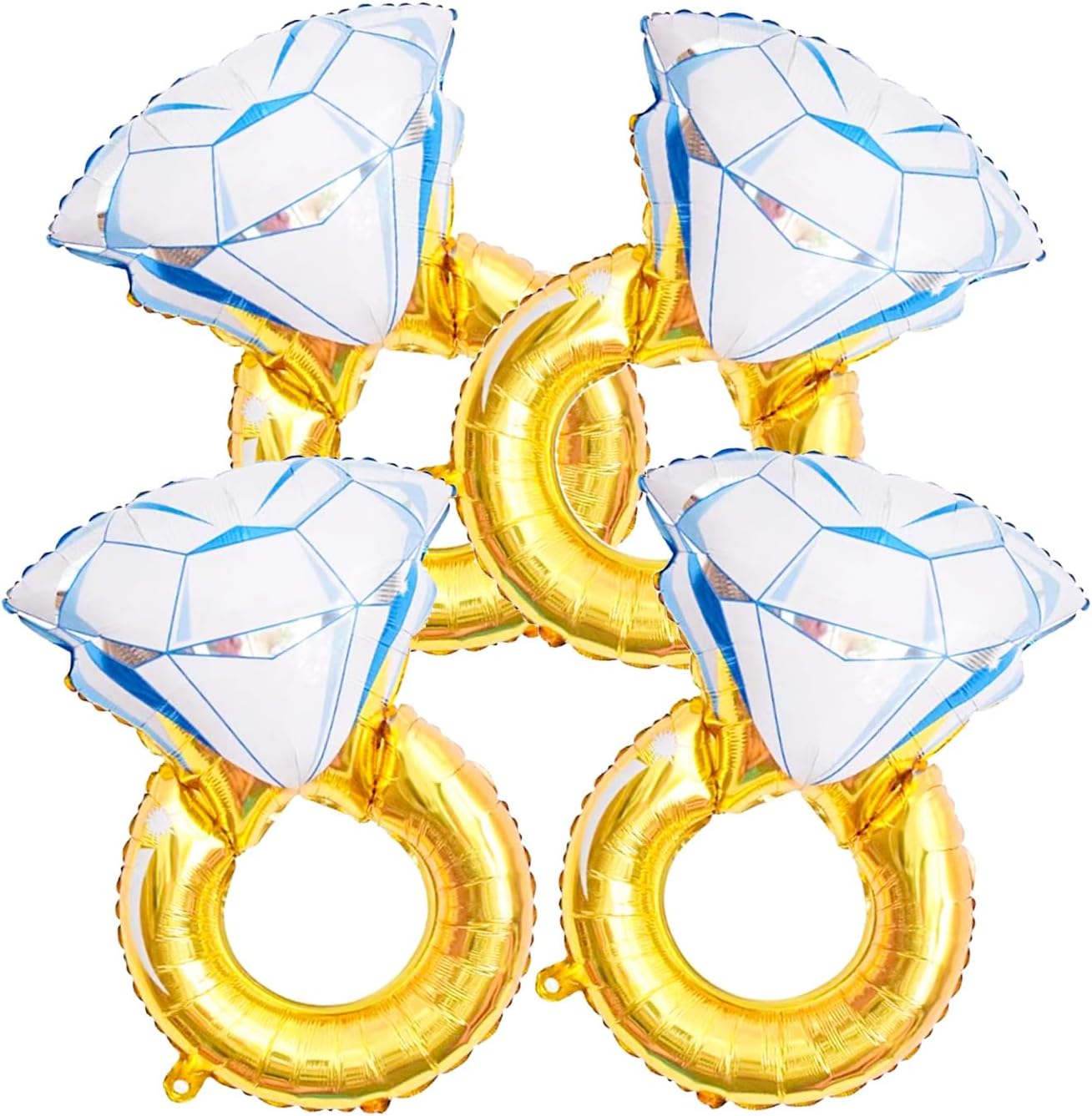Amazon.com: 4pcs Blue Diamond Bride Ring Balloons, 26 Inch Sparkling ...