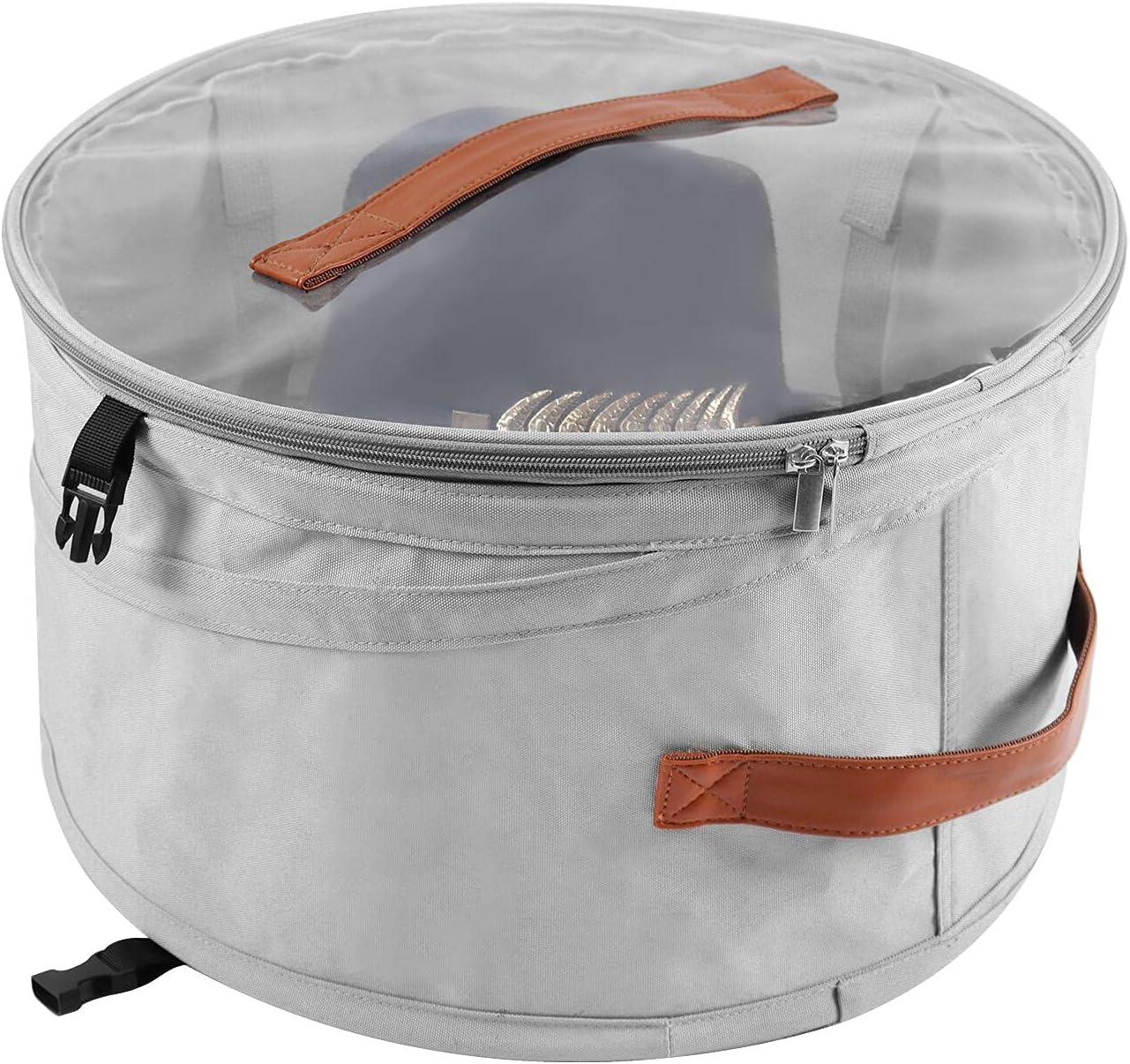 Nwvuop Round Hat Box with Transparent Lid Pop Up Hat Storage Boxes for ...