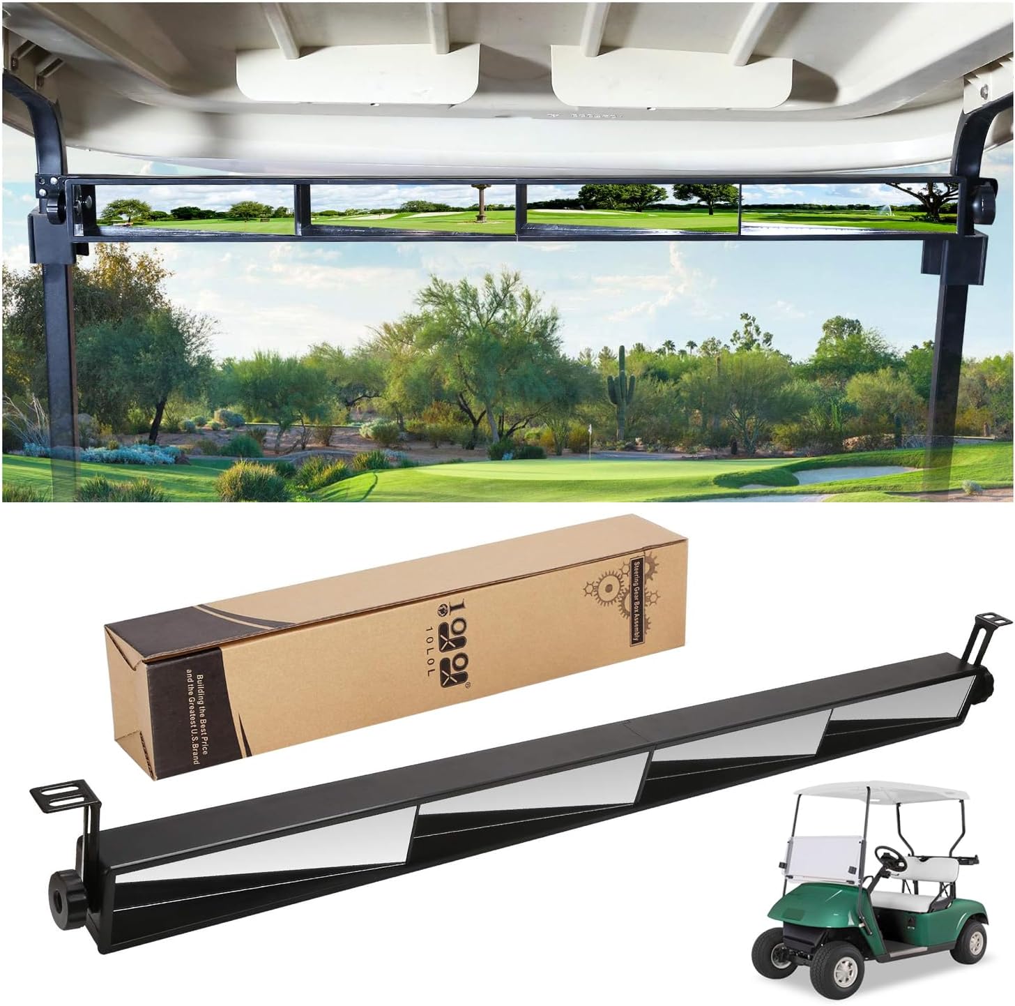 Amazon.com: 10L0L Golf Cart 4 Panel Mirror,Long Rear View Mirror ...