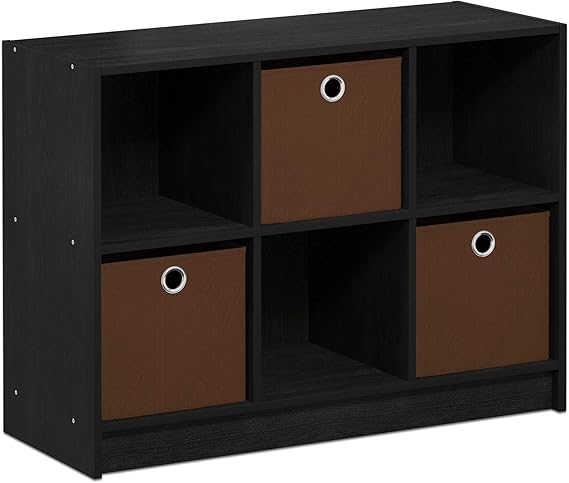 Amazon.com: Furinno Basic 3x2 Cube Storage Bookcase Organizer with Bins ...