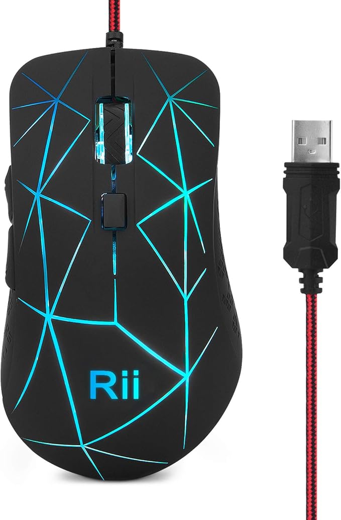 Amazon.com: Rii RGB Wired Gaming Mouse, USB Optical Computer Mice with ...