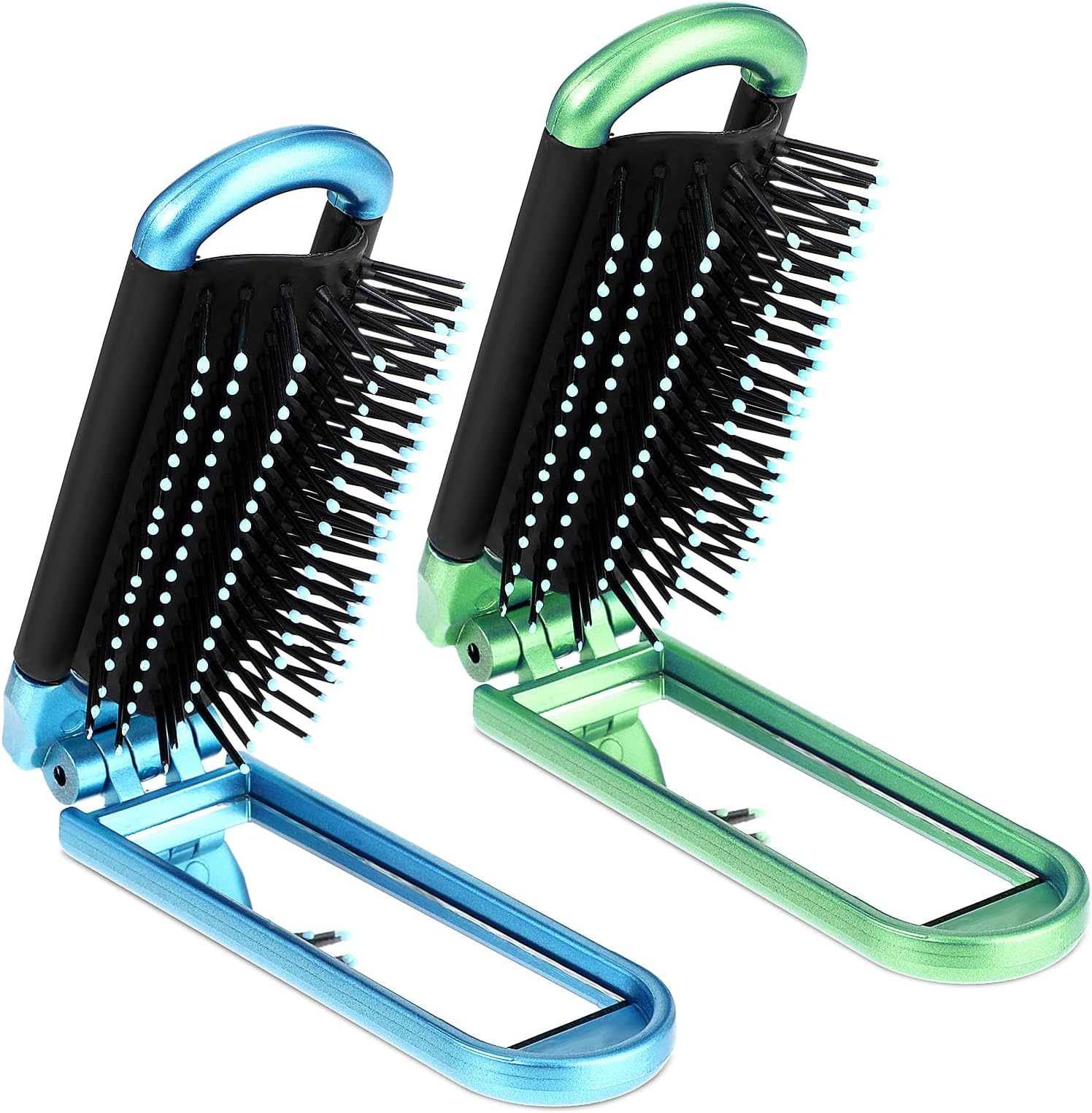 Amazon.com : 2 Pack Folding Hair Brush with Mirror, Wet & Dry ...