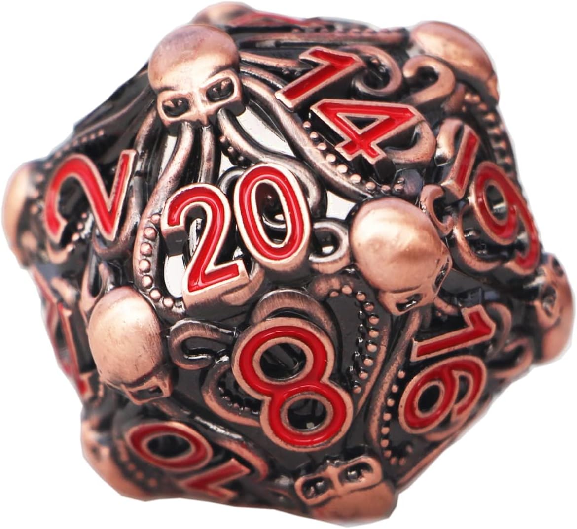Amazon.com: Heavy 20 Sided Metal D20 Dice Copper Red for Call of ...