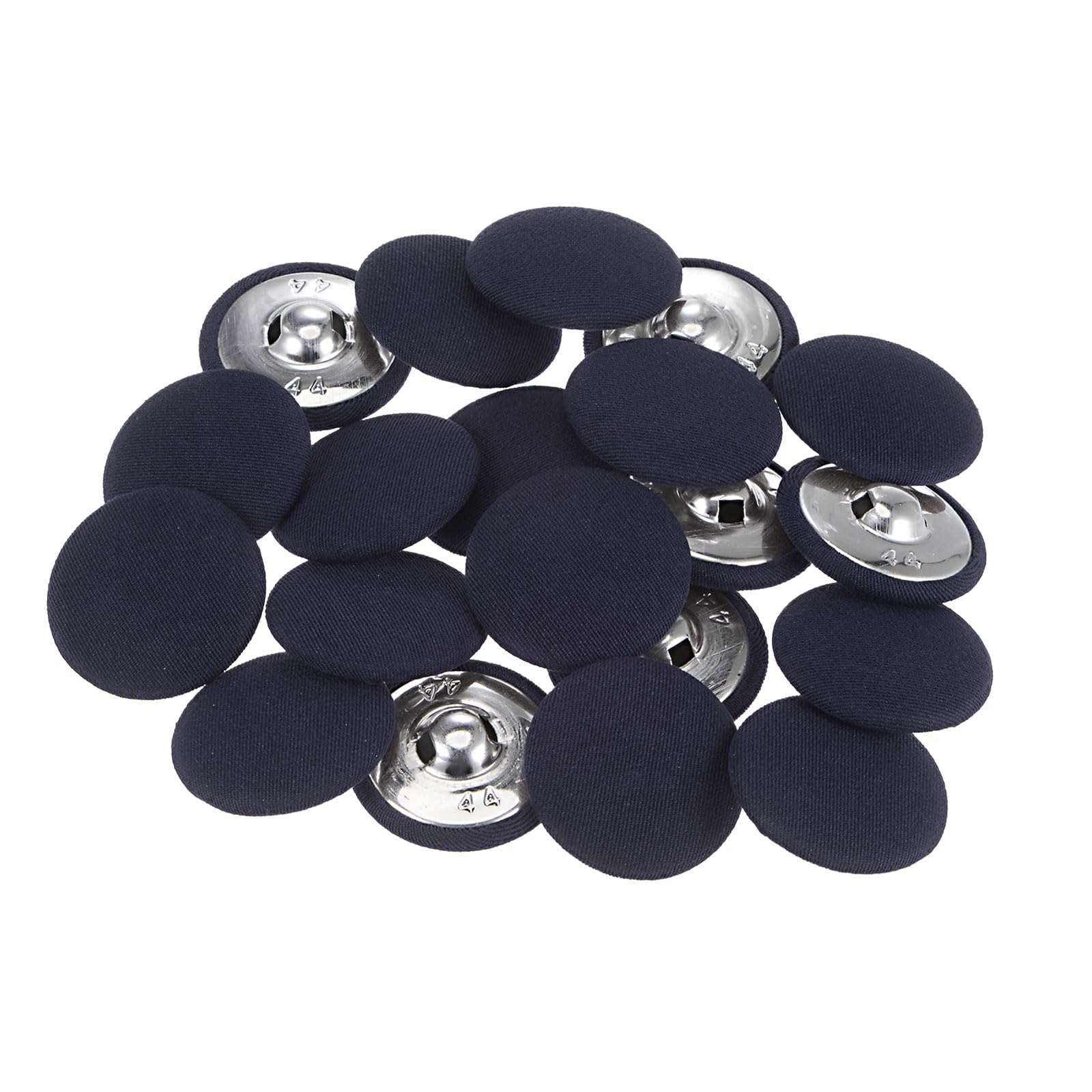 Amazon.com: HARFINGTON 20pcs 44L Fabric Cloth Covered Button 28mm Metal ...