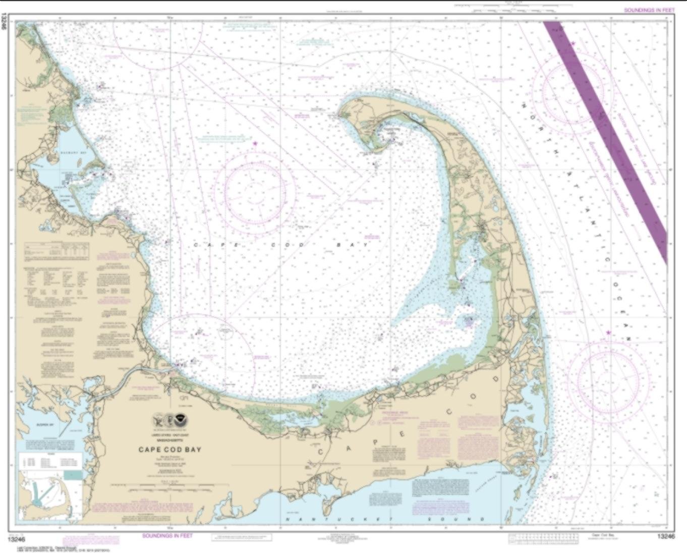 Amazon.com: NOAA Chart 13246-Cape Cod Bay - Water-Resistant - by East ...