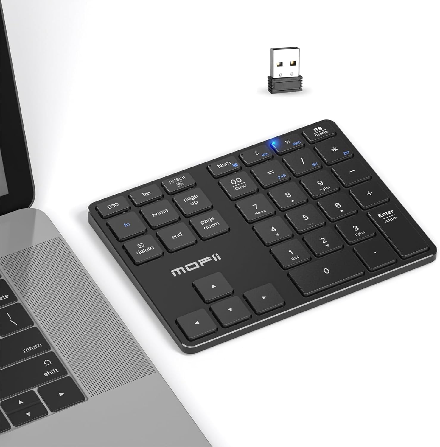 Amazon.com: MOFII Bluetooth Number Pad for Laptop - Black Wireless ...