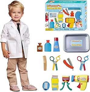 Boys Girls Pretend Play Barber Set Stylist Hairdresser Role Play Hair ...