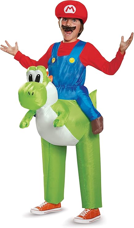 Amazon.com: Disguise Super Mario Bros. Mario Riding Yoshi Inflatable ...