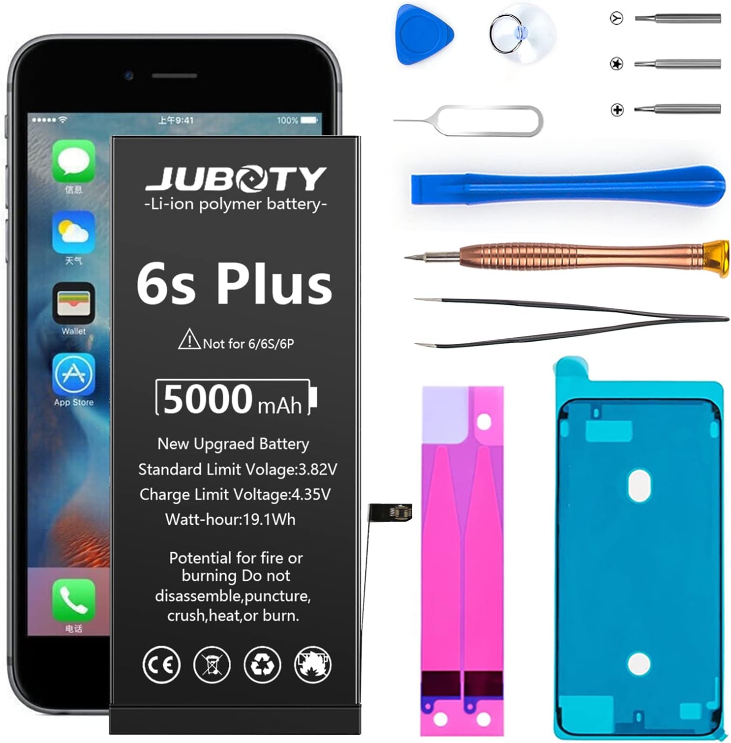 Amazon.com: BEBAT Replacement for iPhone 6s Plus Battery, 4600mAh High ...