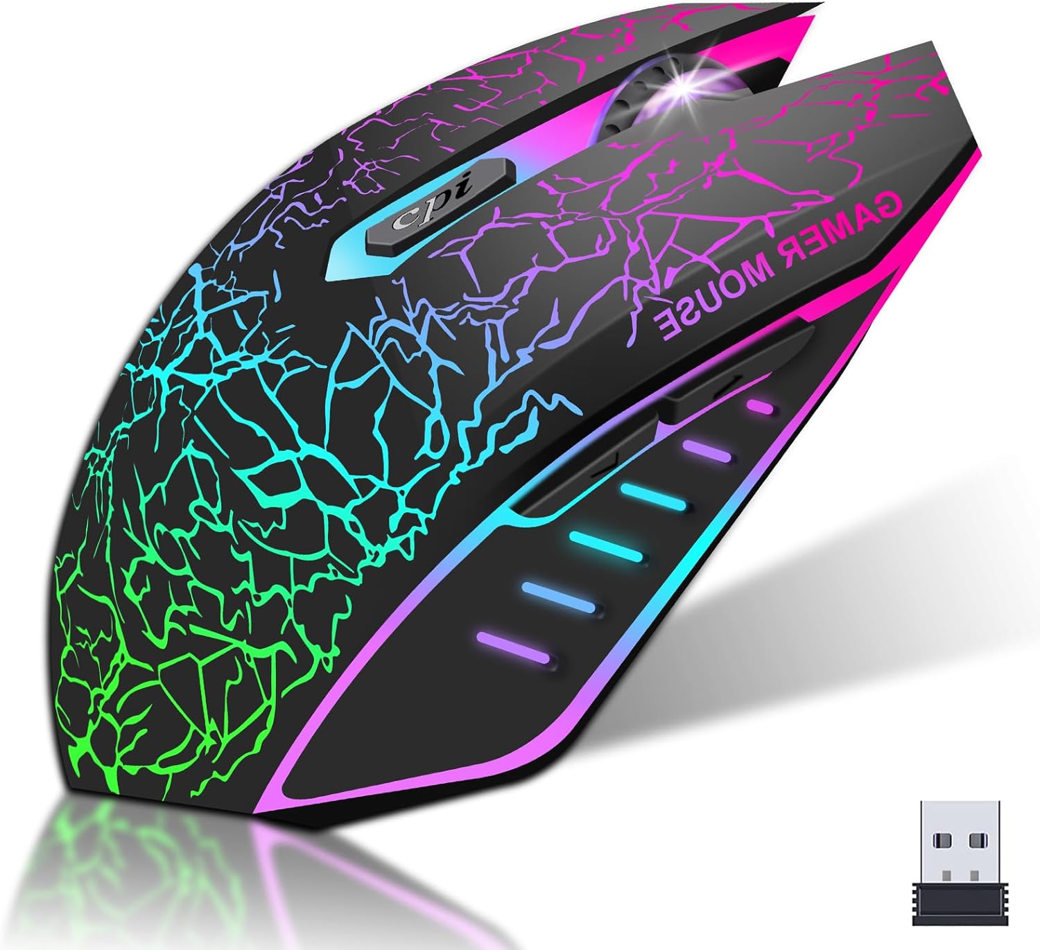 Wireless PC Gaming Mouse, Rechargeable USB Computer Mouse for Desktop ...