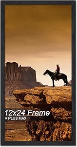 Amazon.com - A PLUS MAX 12x24 Picture Frame, Black Engineered Wood Frame for 12 x 24 Inch ...