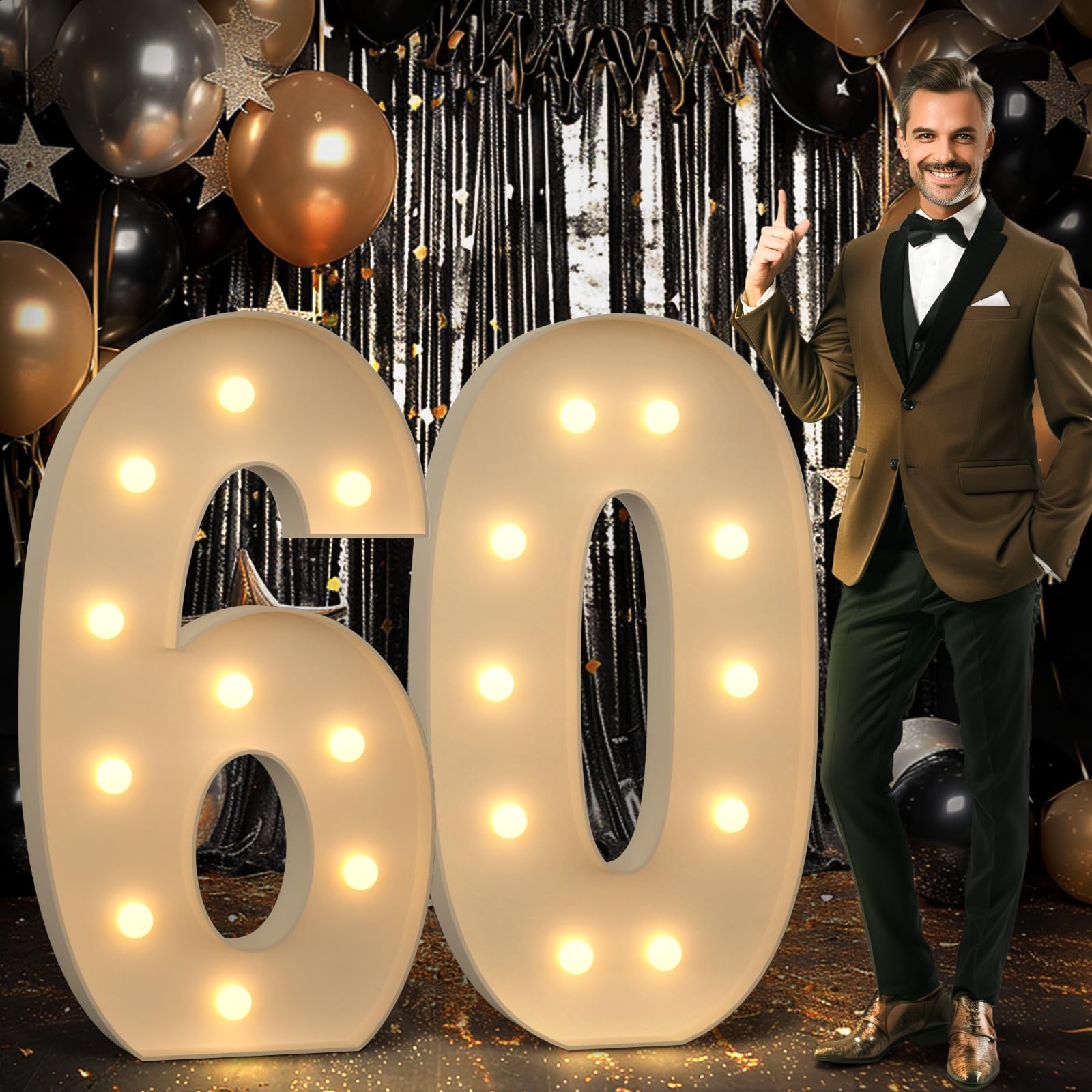 Snapklik.com : Imprsv 4FT Marquee Numbers 60 Light Up Number 60th ...