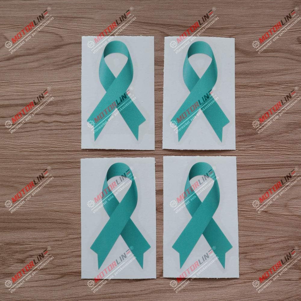 Amazon.com: Fundraising For A Cause Teal Ribbon Stickers - Large Ribbon ...