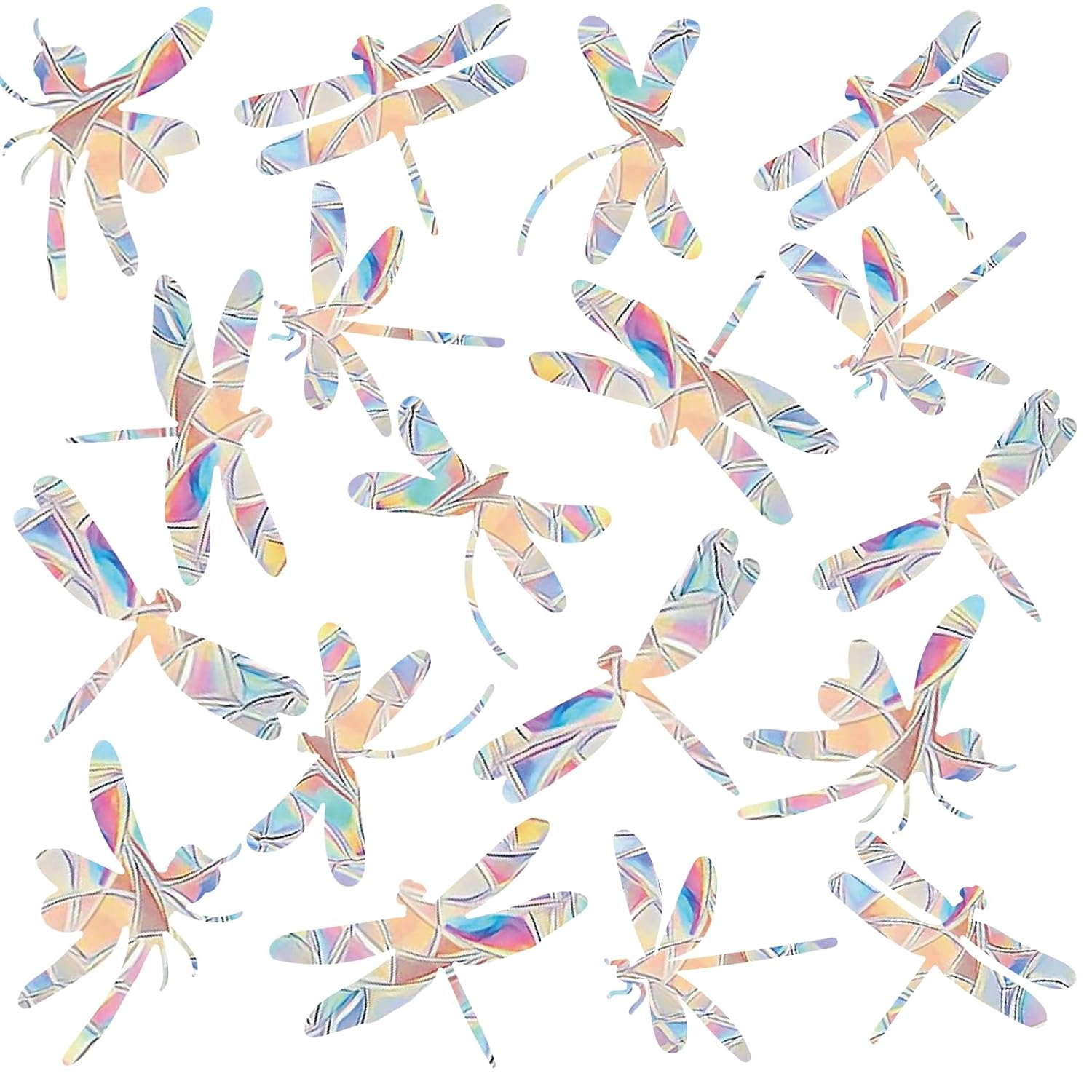18 Pieces Dragonfly Window Clings - Dragonfly Anti-Collision Window ...
