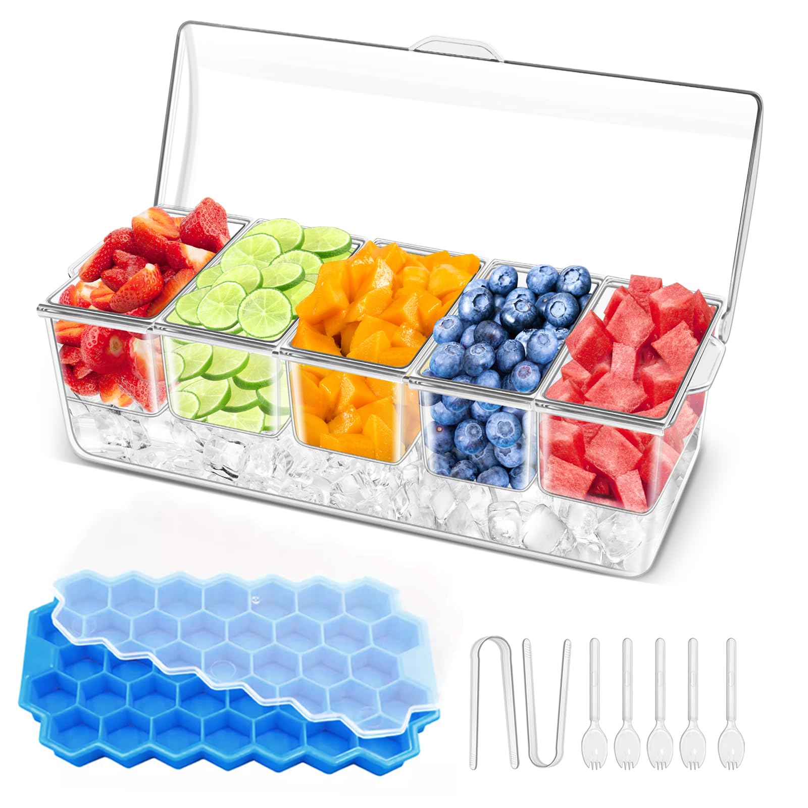 Amazon.com: Ice Chilled Party Platter, Serving Tray with Ice Underneath ...