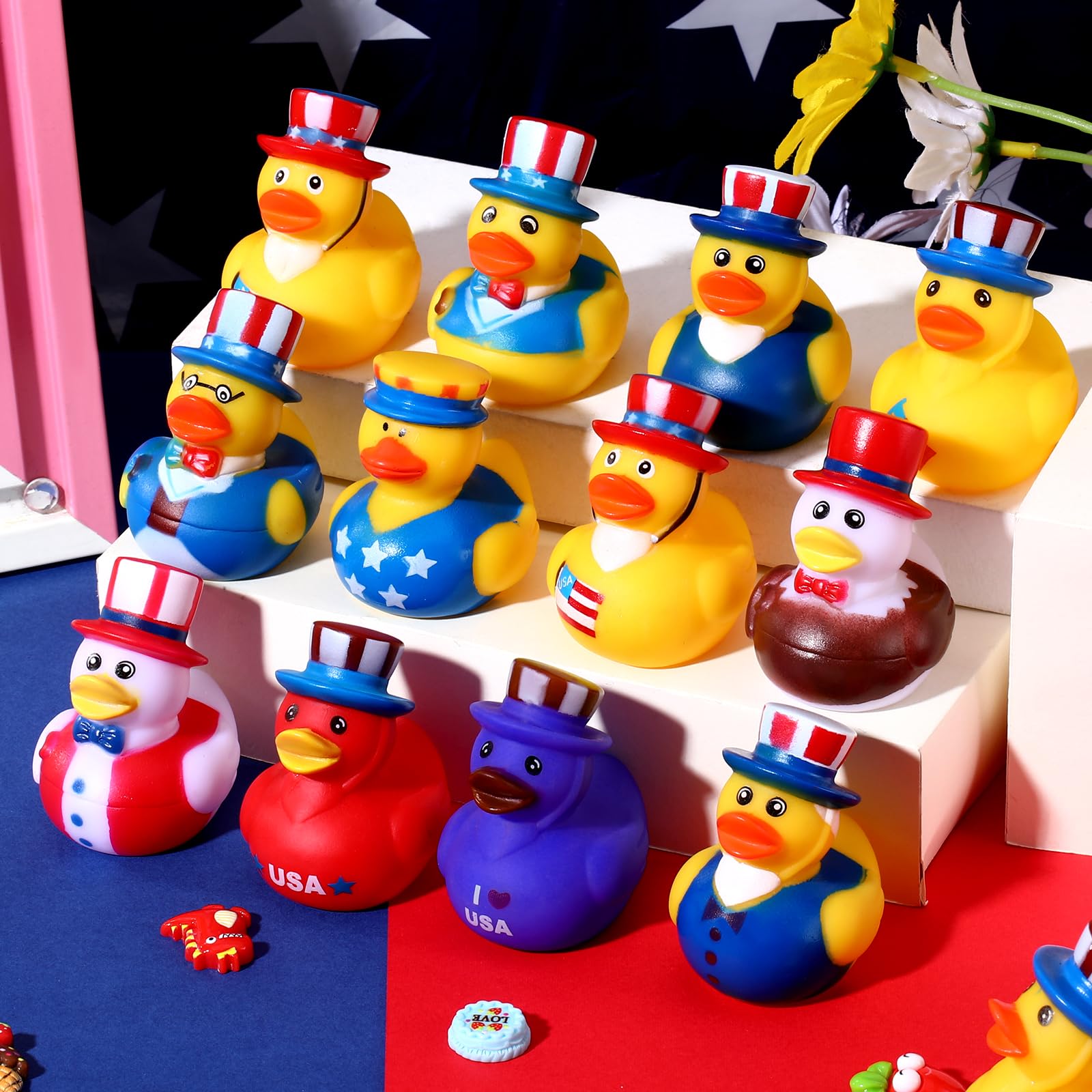 Snapklik.com : 24PCS Patriotic Rubber Ducks, 4th Of July Bulk Rubber ...