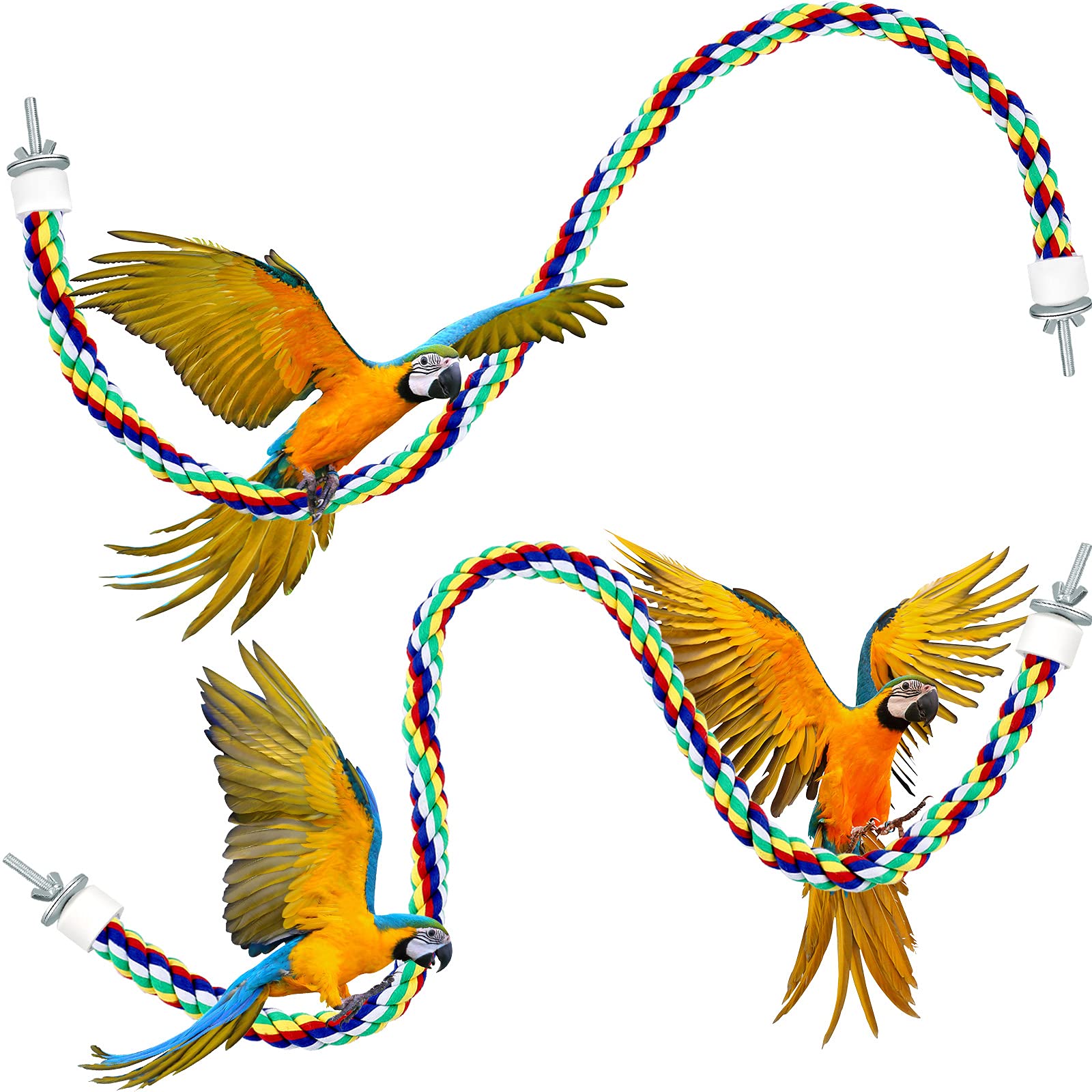 Amazon.com : Weewooday 2 Pieces Toy Bird Rope Perches Climbing Rope ...