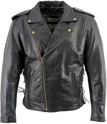 Amazon.com: Xelement B7210 'Cool Rider' Men's Black Vented Leather ...