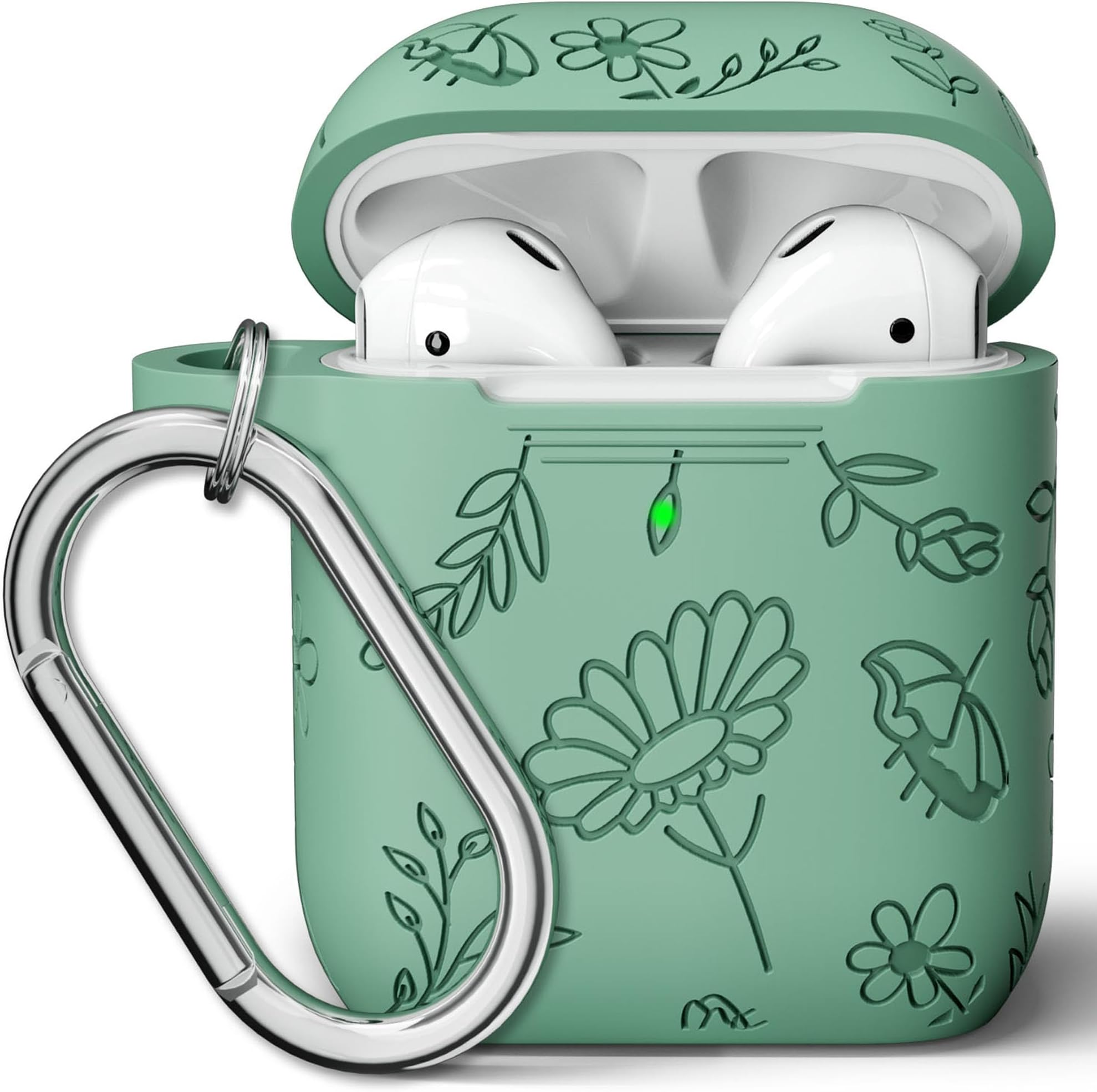 Amazon.com: Filoto Airpods Case, Silicone Flower Engraved Protective ...