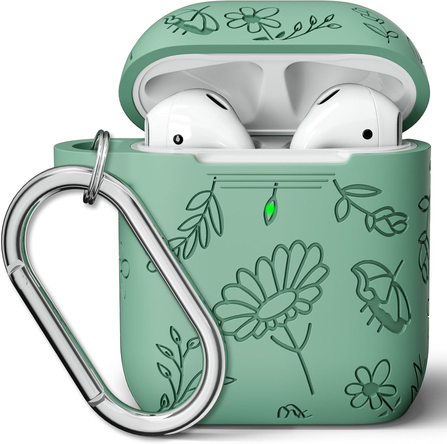 Amazon.com: Filoto Airpods Case, Silicone Flower Engraved Protective ...