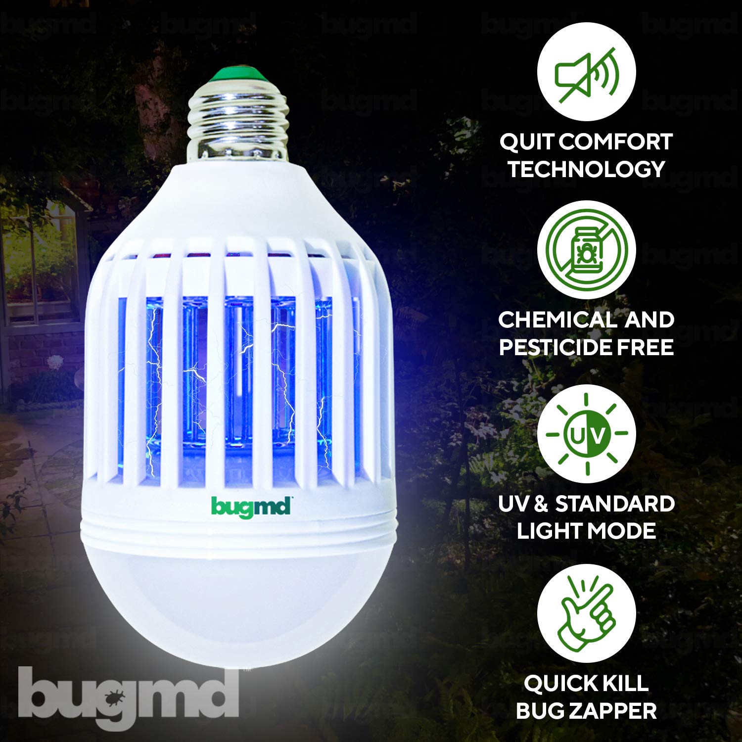 Buy BugMD Zapville - Zap It Bug Zapper Indoor UV and LED Light Bulb ...