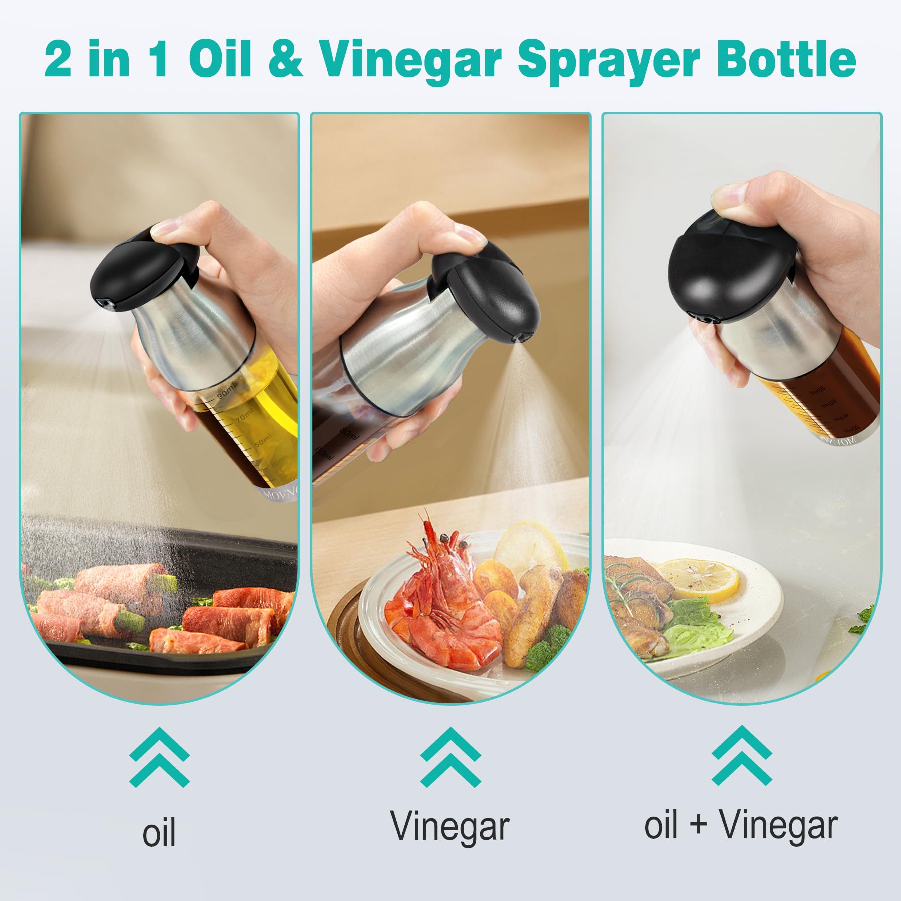 MOVNO Dual Chamber Stainless Steel Cooking Spray Dispenser MOVNO Dual ...