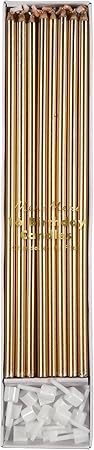 Amazon.com: Meri Meri Gold Long Candles : Home & Kitchen
