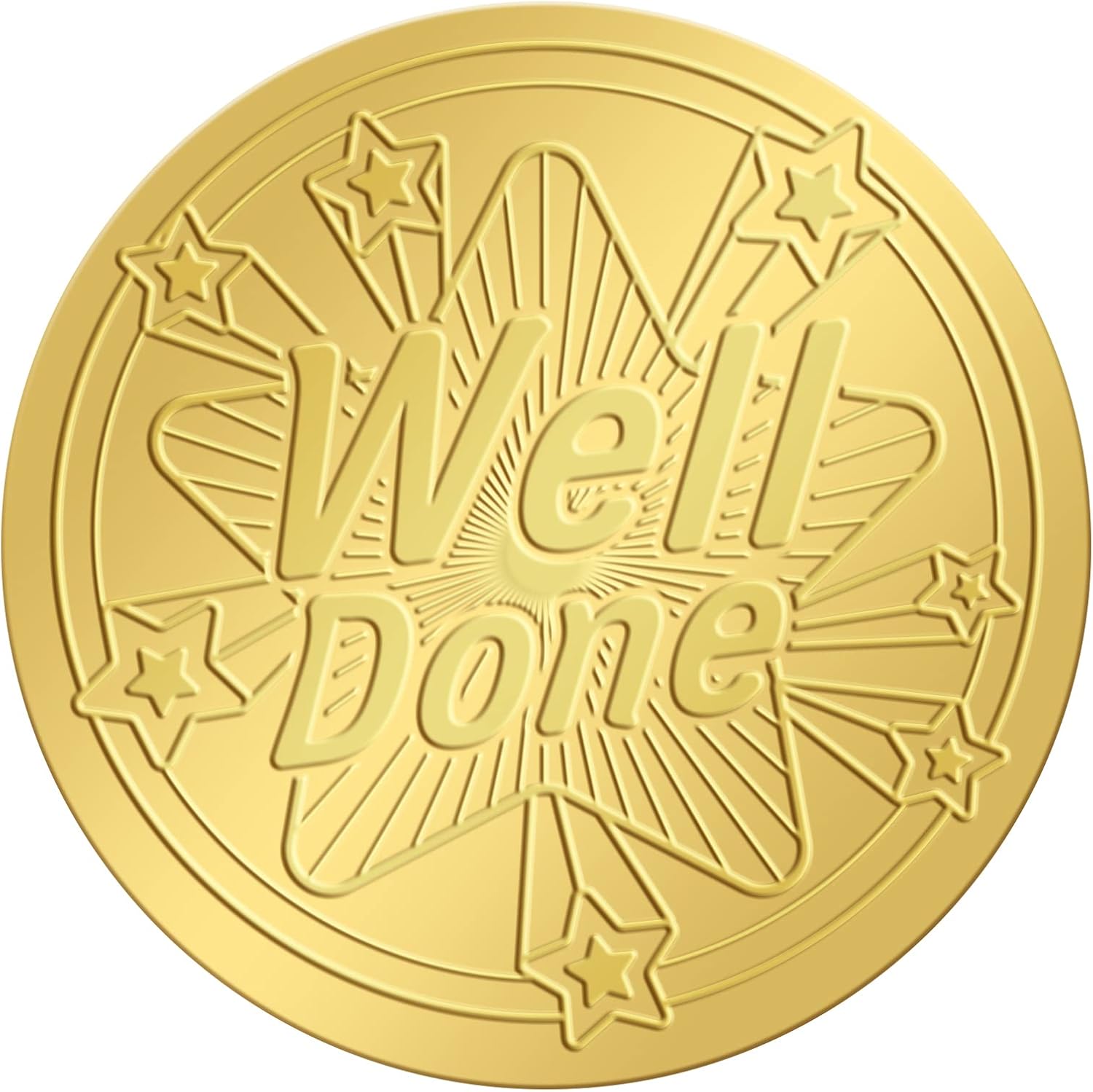 CRASPIRE 100PCS Gold Foil 2" Well Done Award Embossed Certificate Self ...