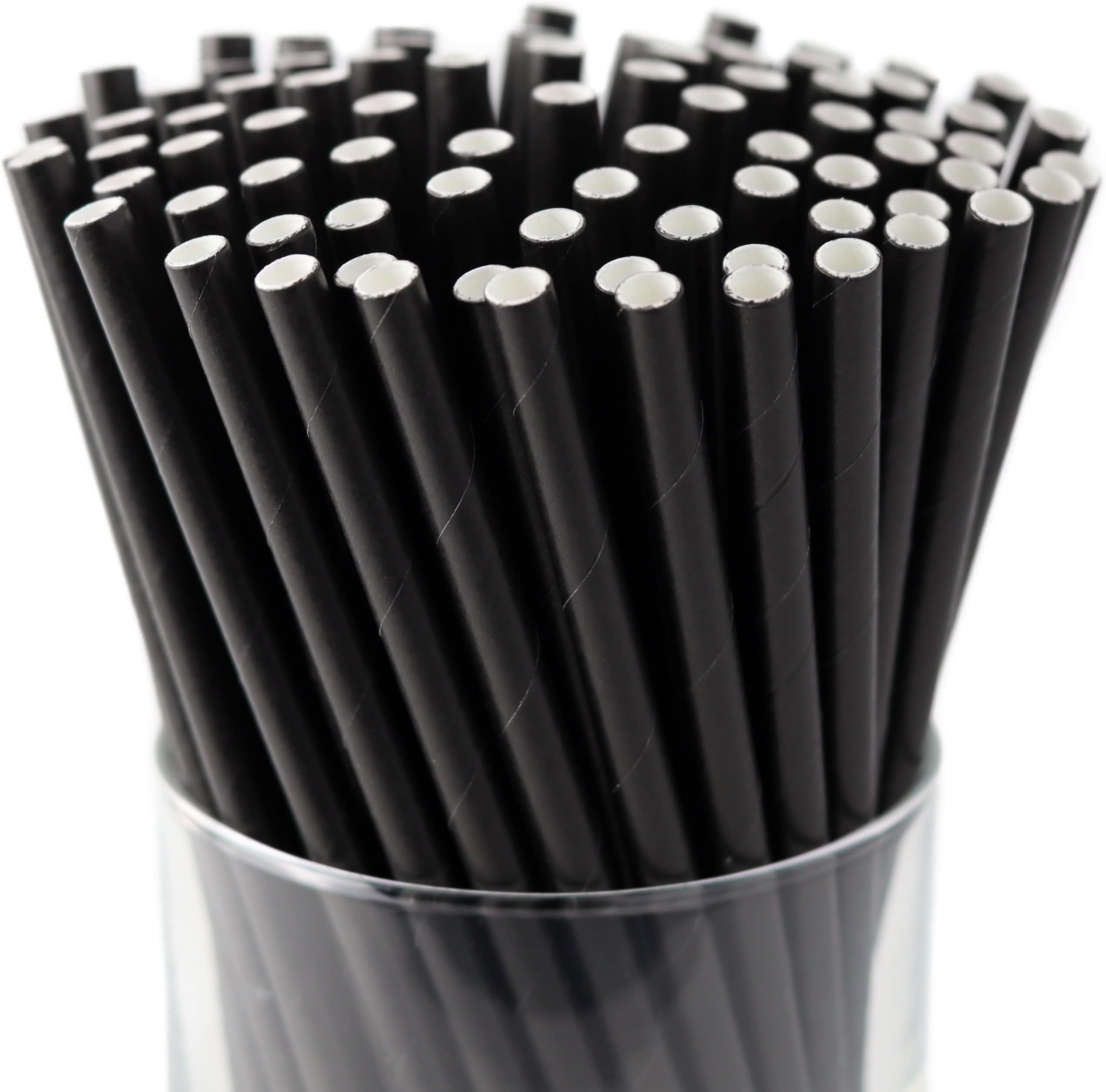 Amazon.com: GDMINLO 100 Black Biodegradable Paper Straws co-Friendly ...