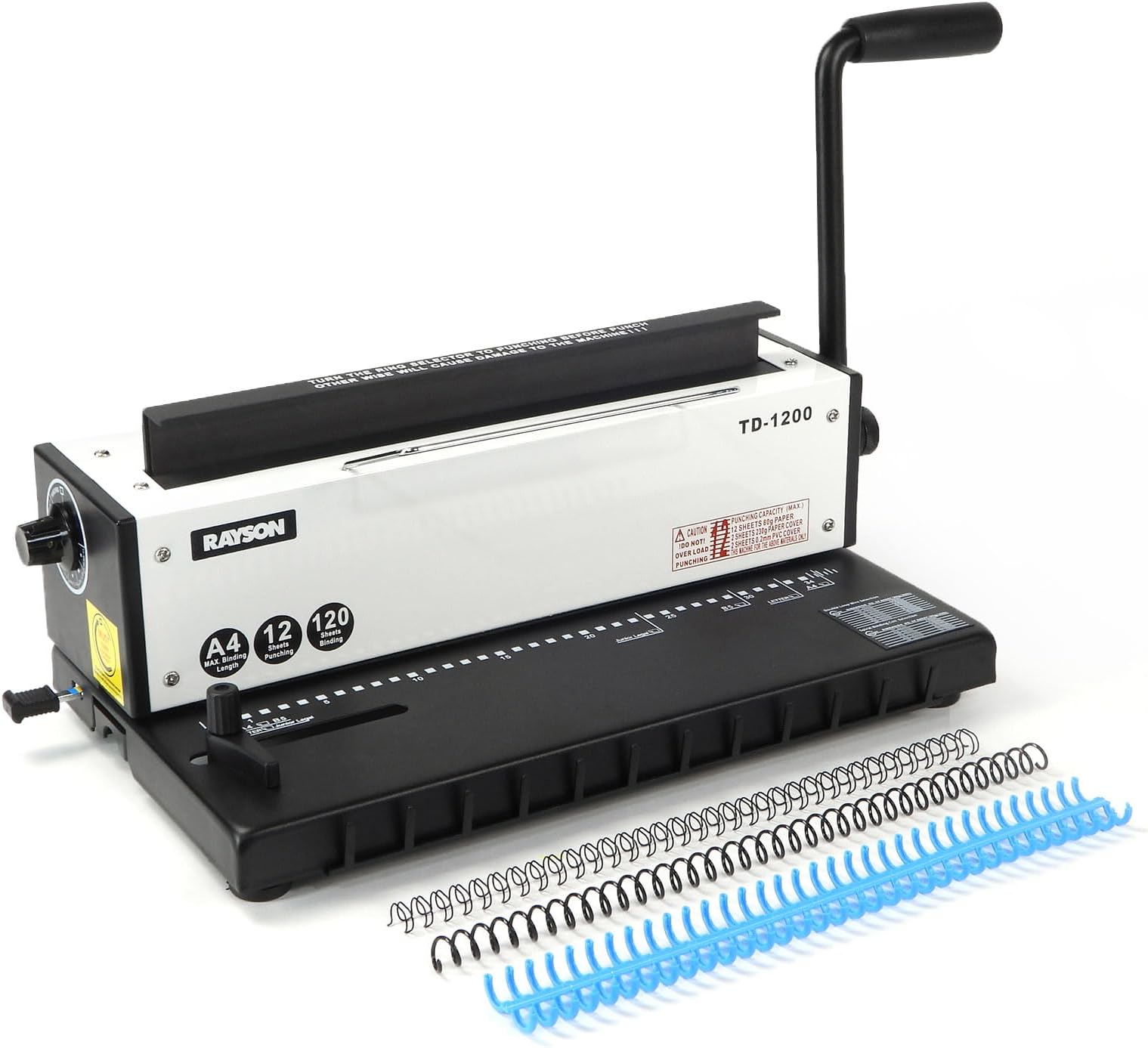 RAYSON Wire Binding Machine, 34-Hole, Binds 120 Sheets, 3:1 Pitch, A4 ...
