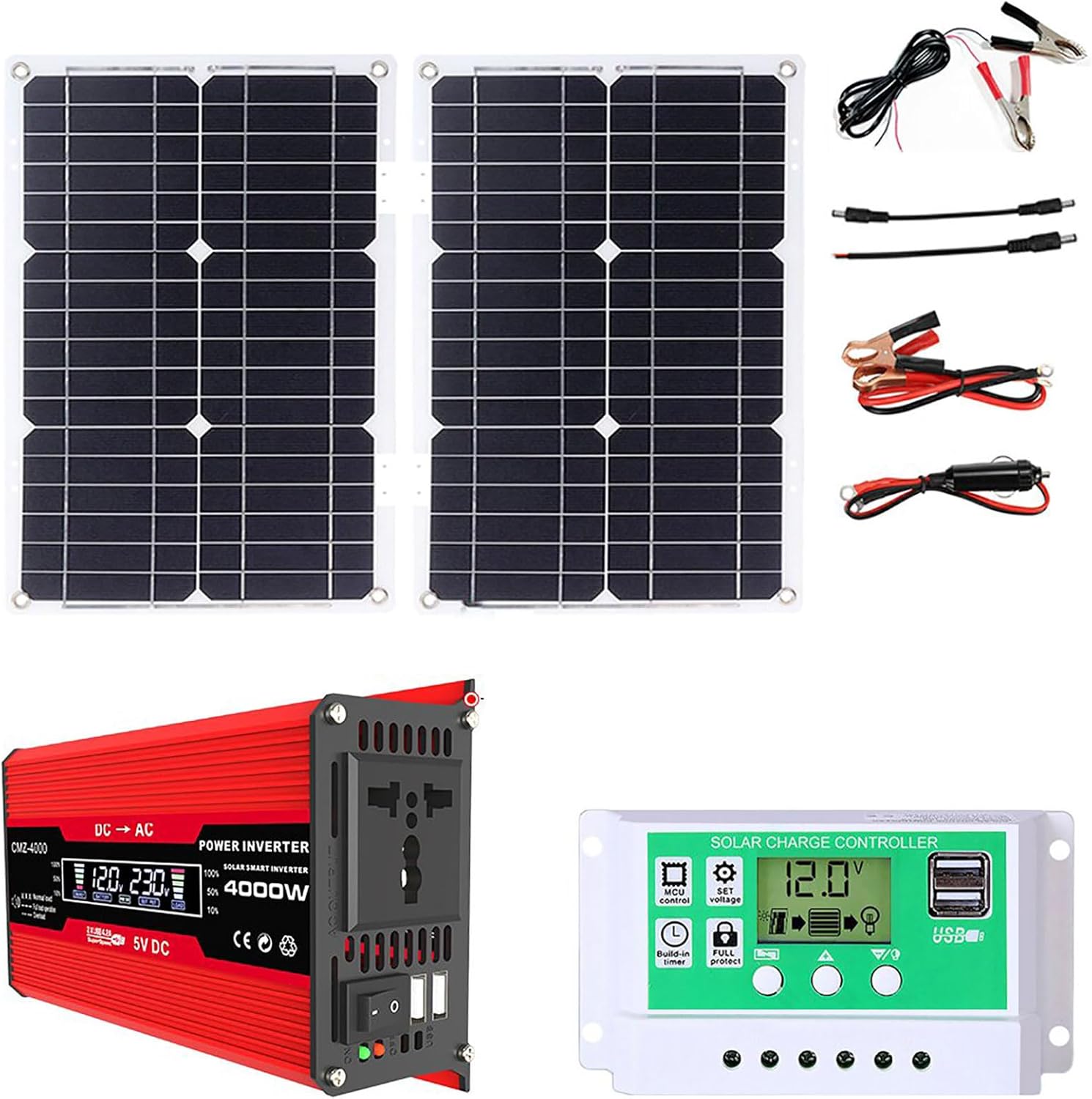 Amazon.com: Solar Panel Kit ,Complete Solar Panel Kit, 50W Waterproof ...