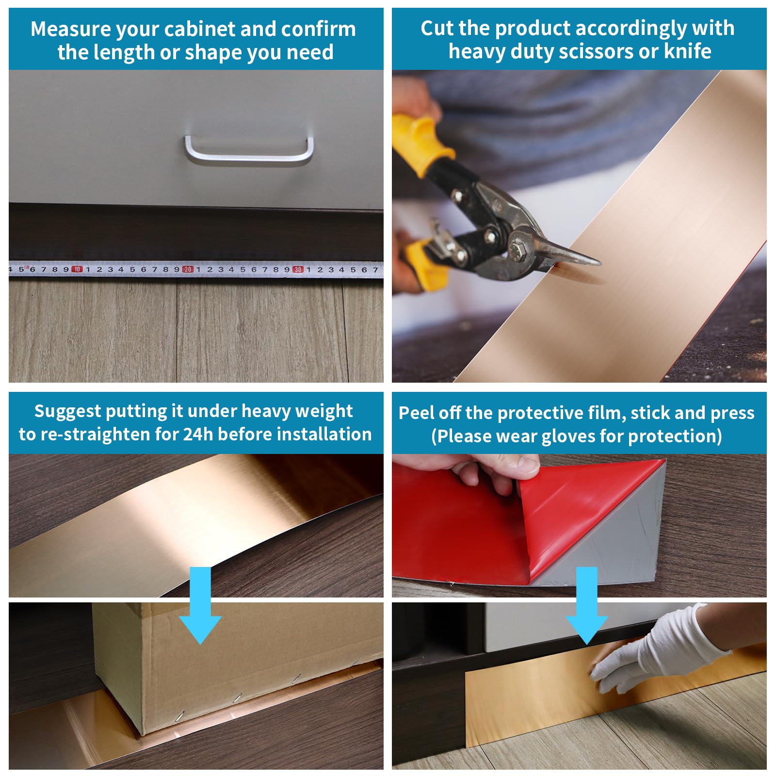 Snapklik.com : Sanbege Stainless Steel Toe Kick Cover, 6" X 102 ...