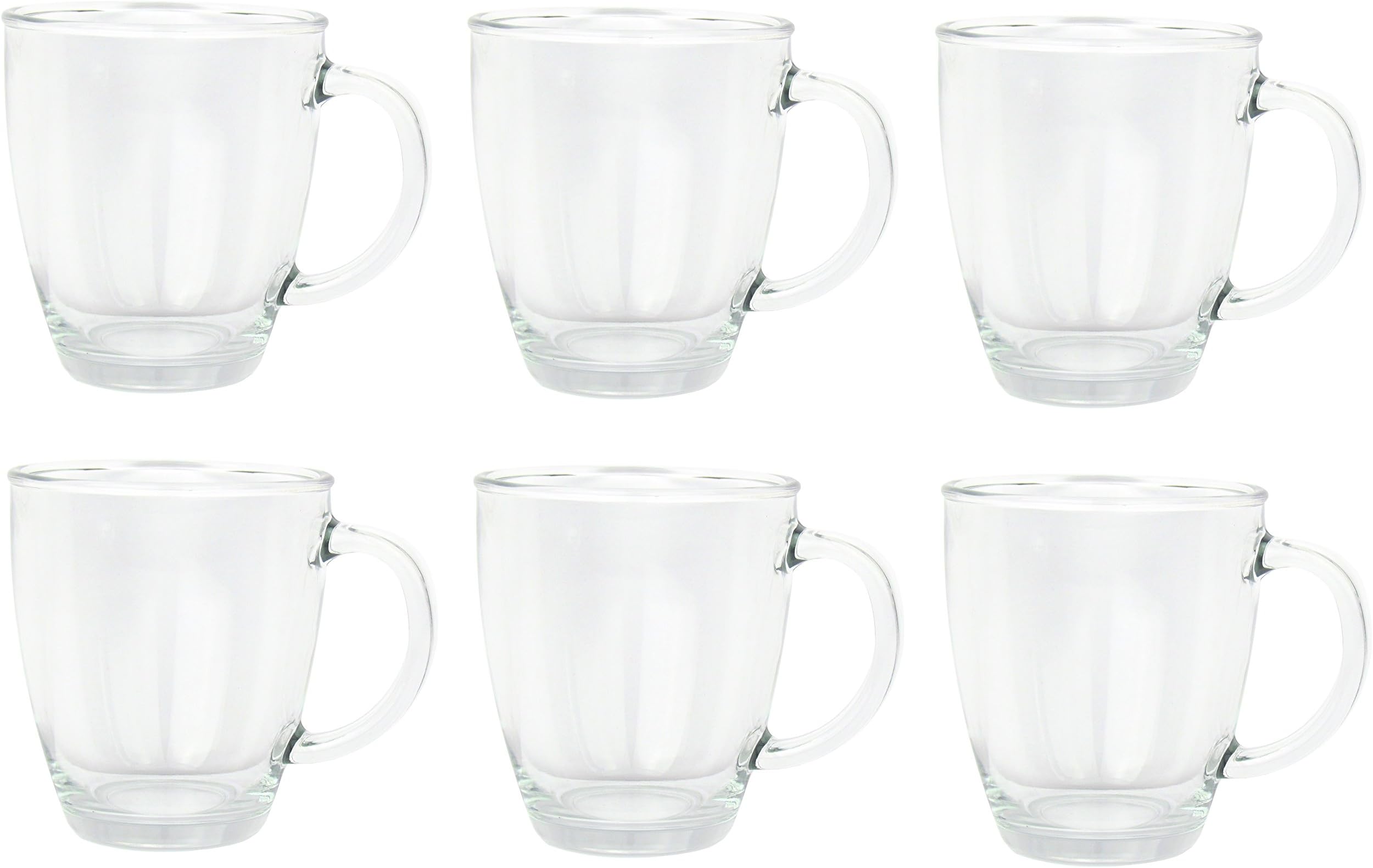 6er Set Teegläser Teetassen Glastassen Trinkgläser mit Henkel : Amazon ...