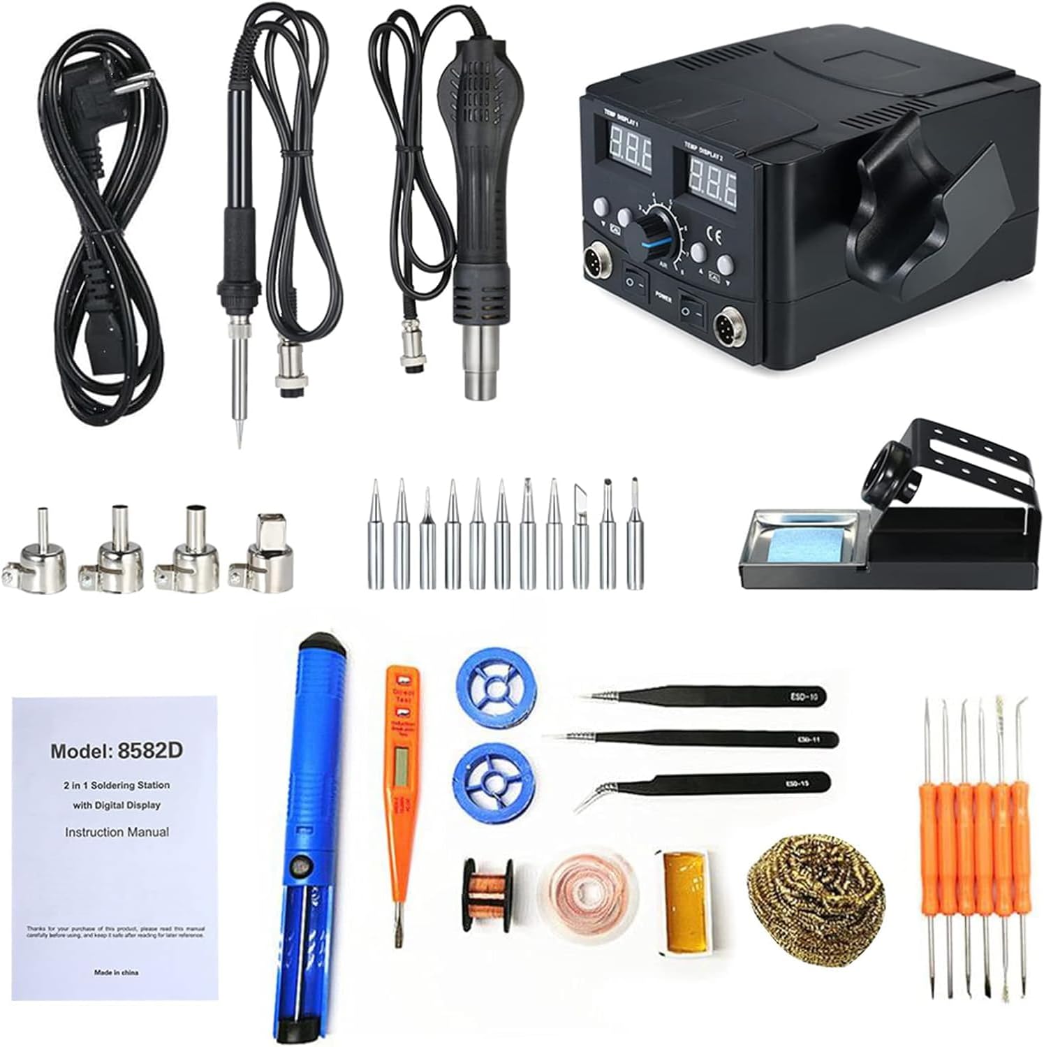 Foloose Soldering Iron Kit Soldering Kit Soldering Station 2 in 1 ...