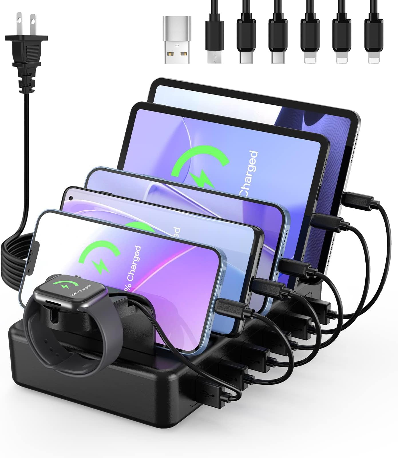 Amazon.com: Charging Station for Multiple Devices, Honcila 6 in 1 Multi ...