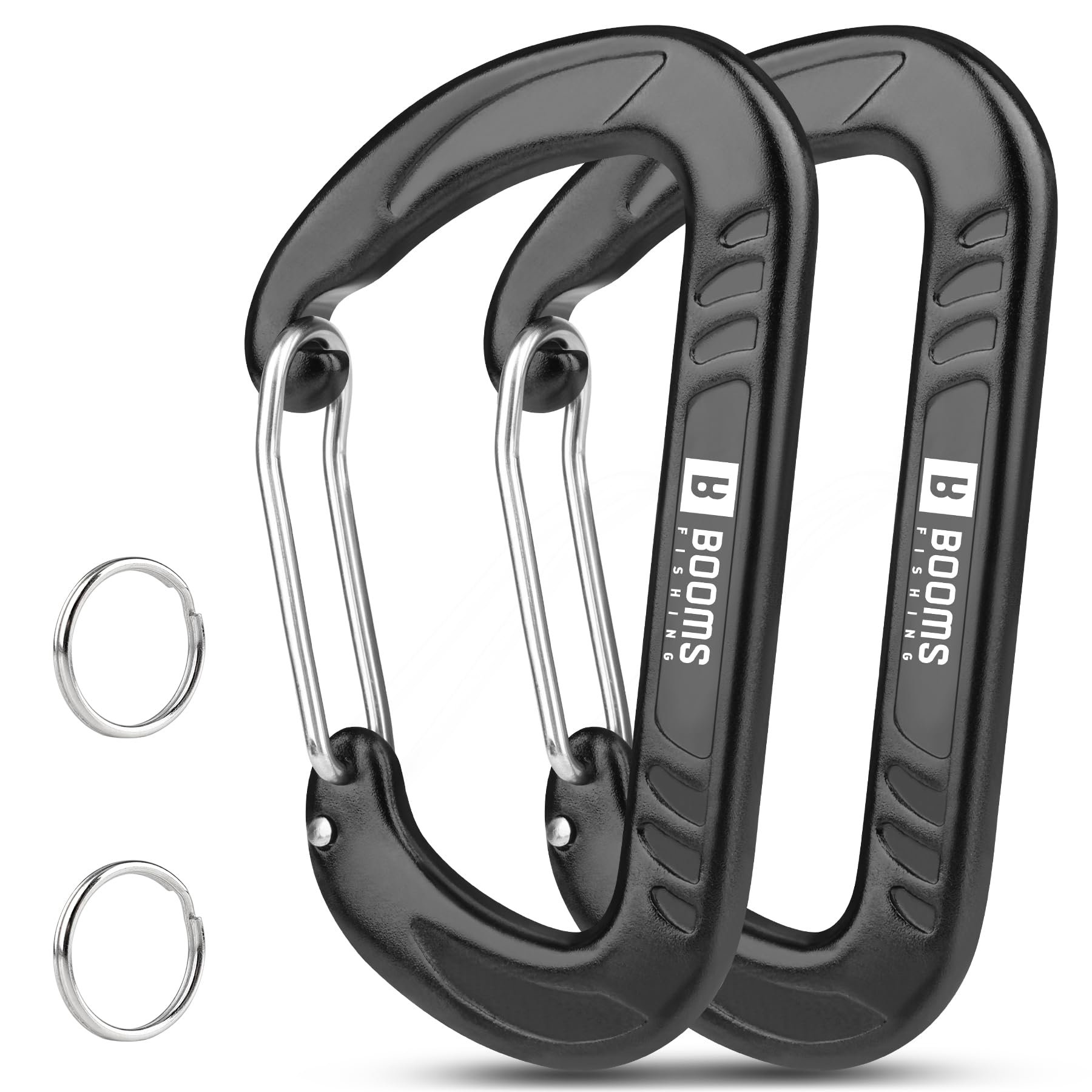 Amazon.co.jp: Booms Fishing CC10 軽量 耐荷重 12KN(1200kg) カラビナ 大型 Dリング 黒 ...