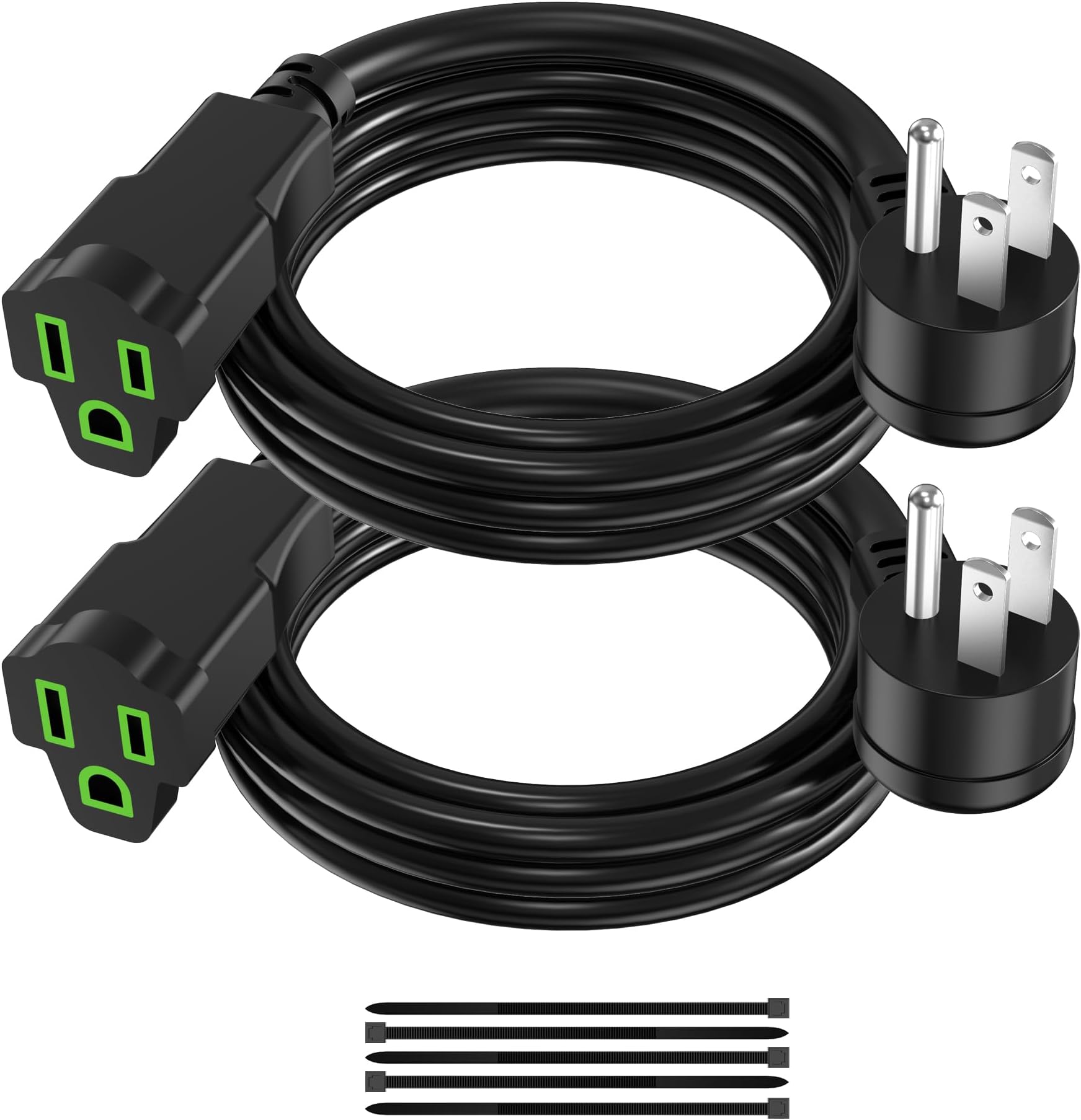 Amazon.com: 2 Pack Power Extension Cord 4FT/48Inch, 3 Prong Electric ...